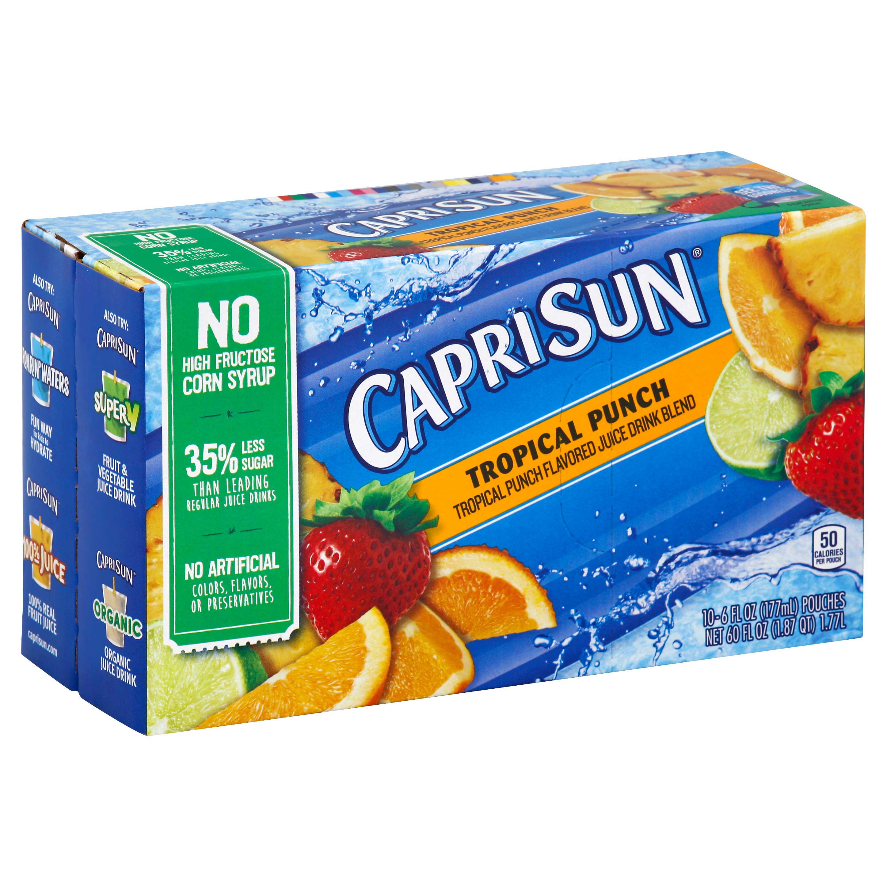 Capri Sun Tropical Punch Soft Juice Drink, 60 Fluid Ounce -- 4 per case.