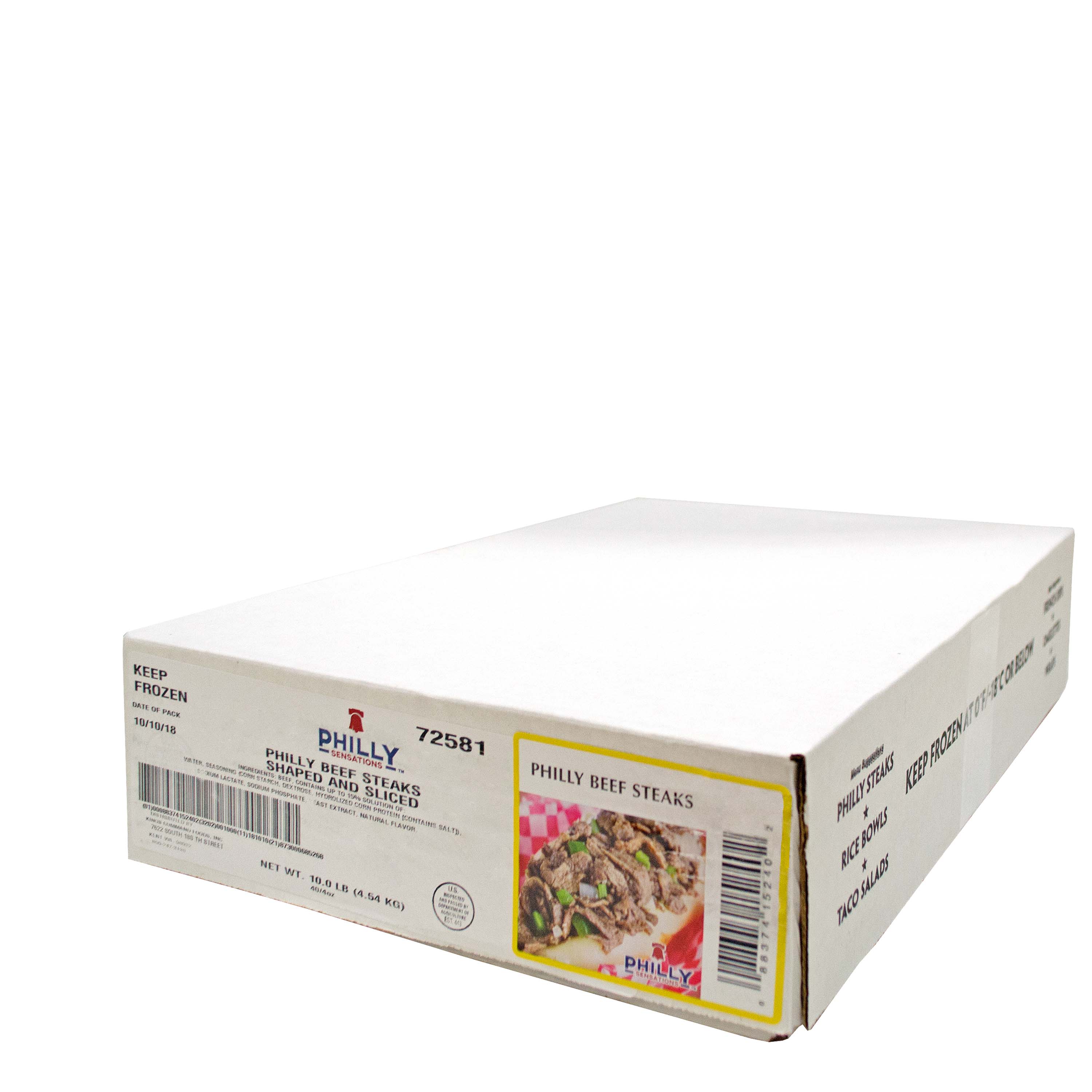 Kings Command Foods Raw Lightly Marinated Philly Beef Steak, 4 Ounce ...