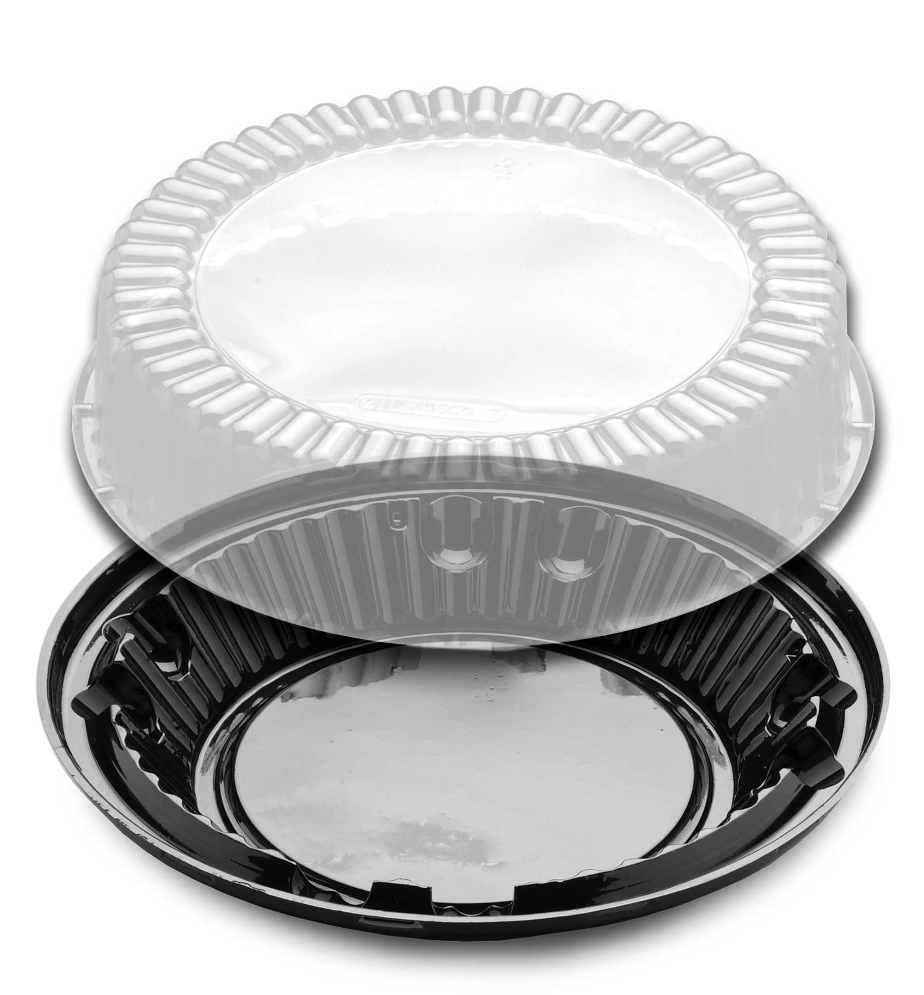 D and W Fine Pack Black Pie Take Out Container with Clear High Dome Lid ...