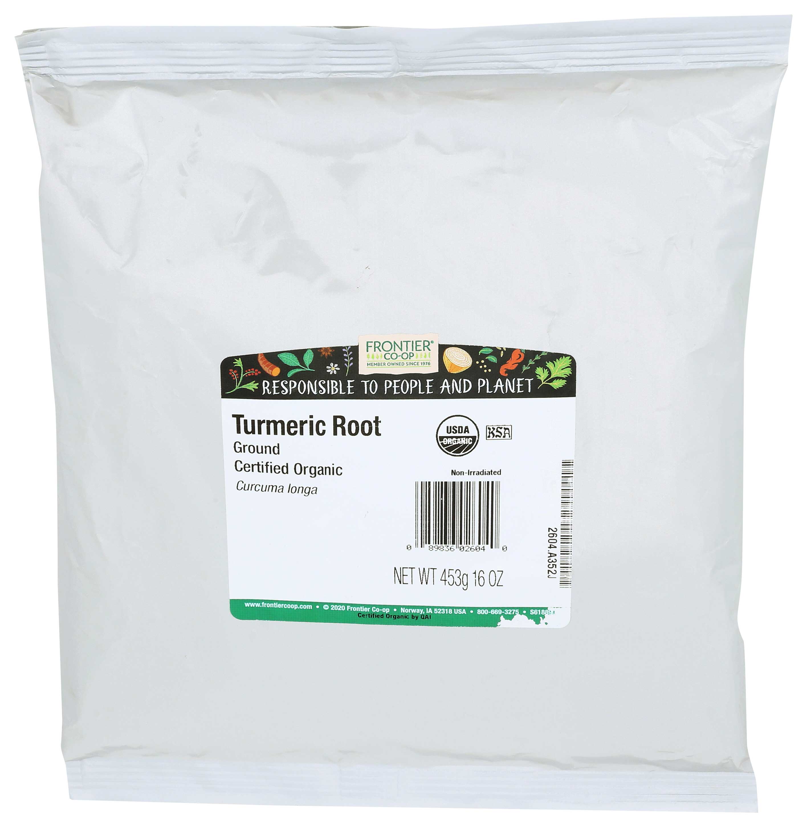 Frontier Herb Organic Ground Turmeric Root Powder, 16 Ounce