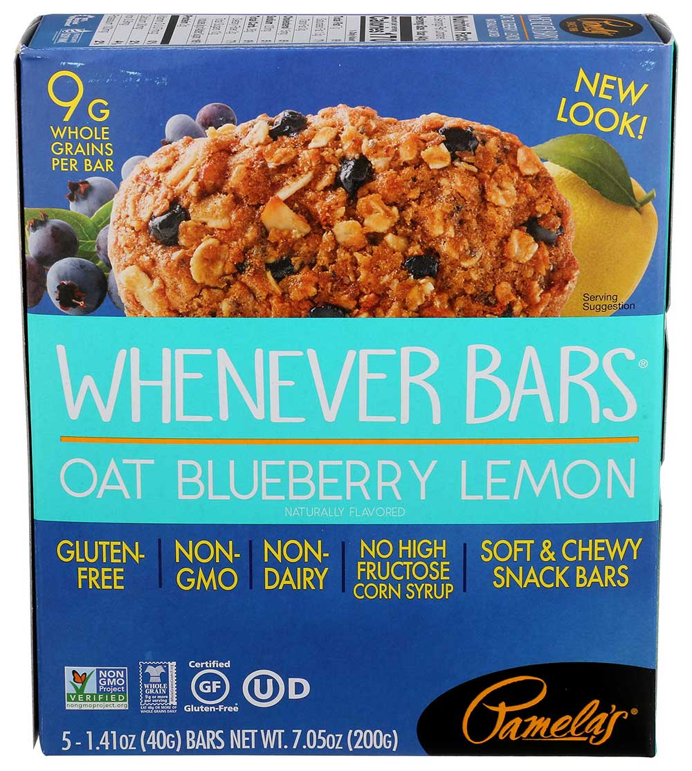 Pamela's Products Oat Blueberry Lemon Bar, 5 count -- 6 per case