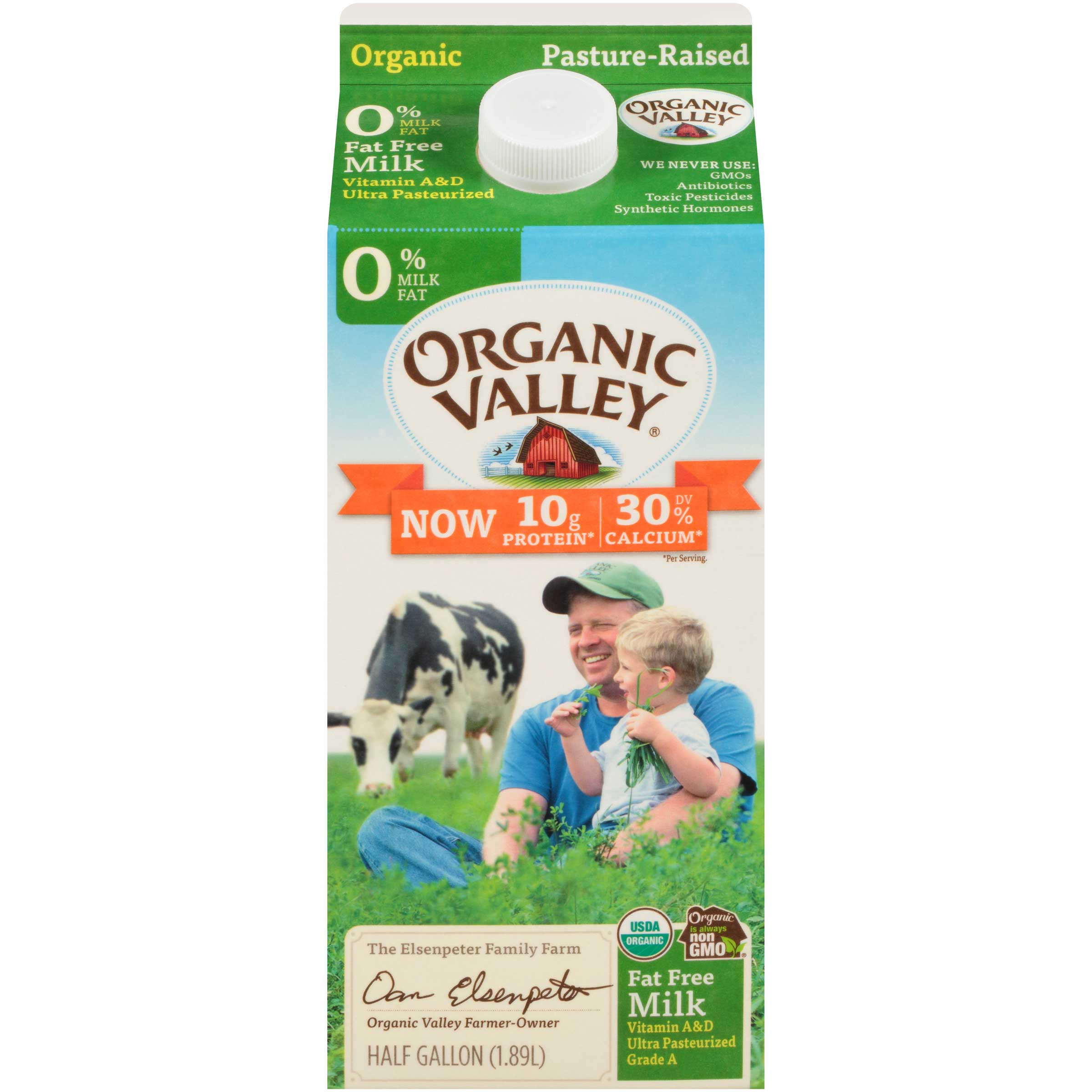 Organic Valley Ultra Pasteurized Non Fat Skim Milk, 64 Fluid Ounce -- 6 ...