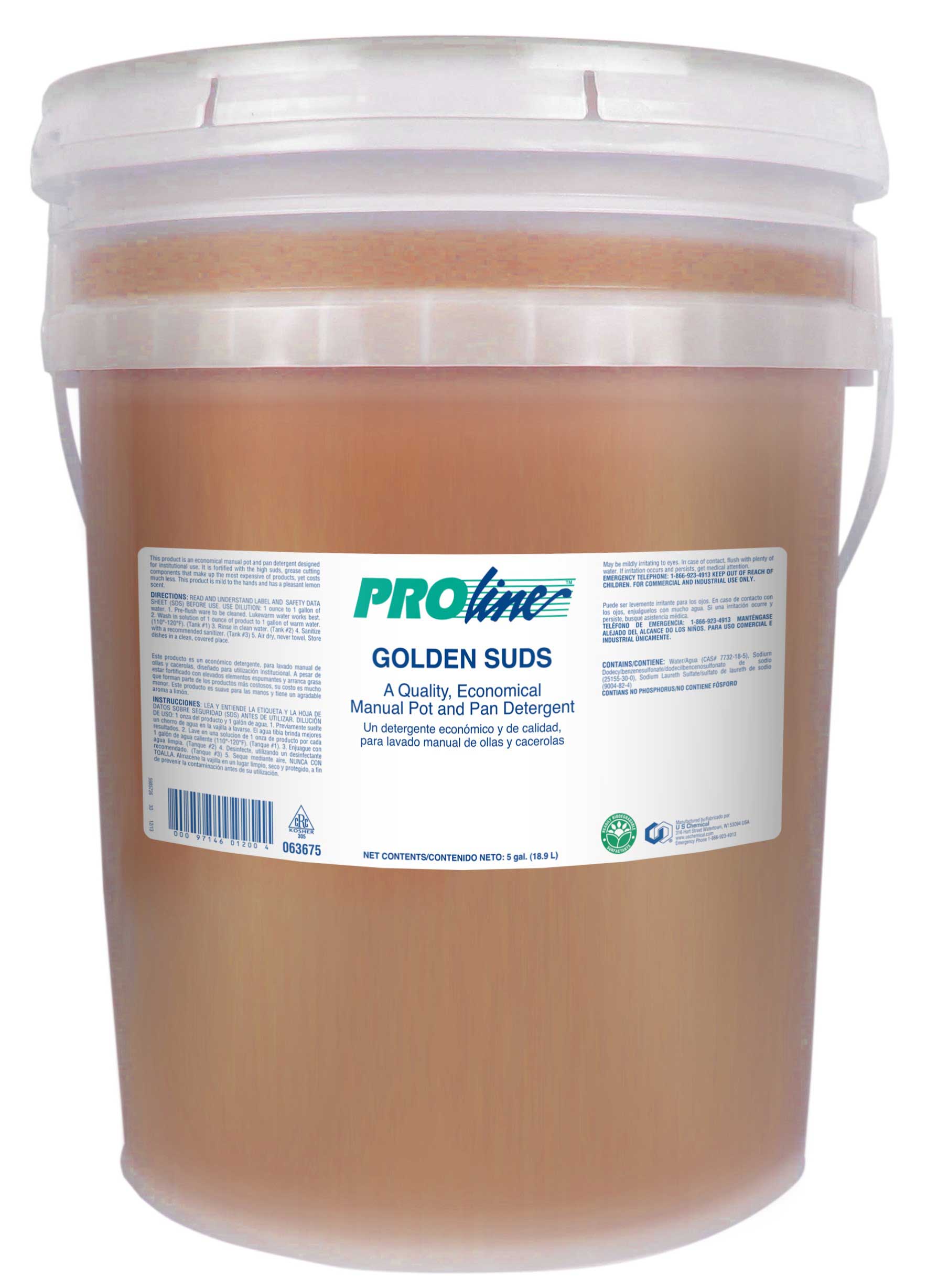 Proline Golden Suds Manual Pot and Pan Detergent, 5 Gallon.