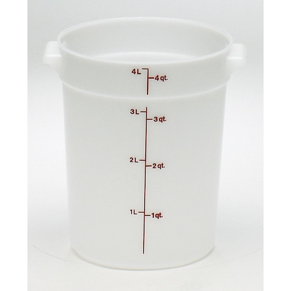 Cambro Polyethylene Round White Food Storage Container, 4 Quart ...