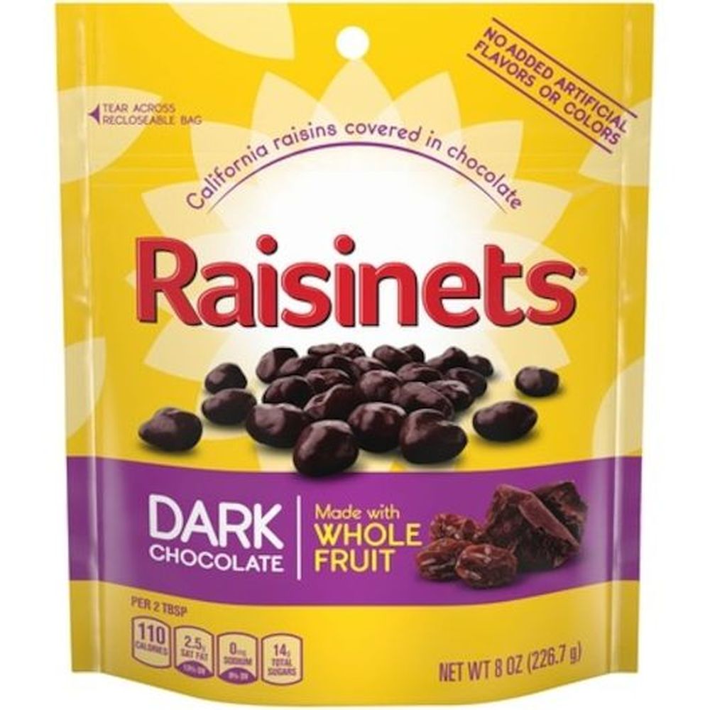 Raisinets Dark Chocolate Covered Raisins, 8 Ounce Stand Up Bag -- 8 per ...