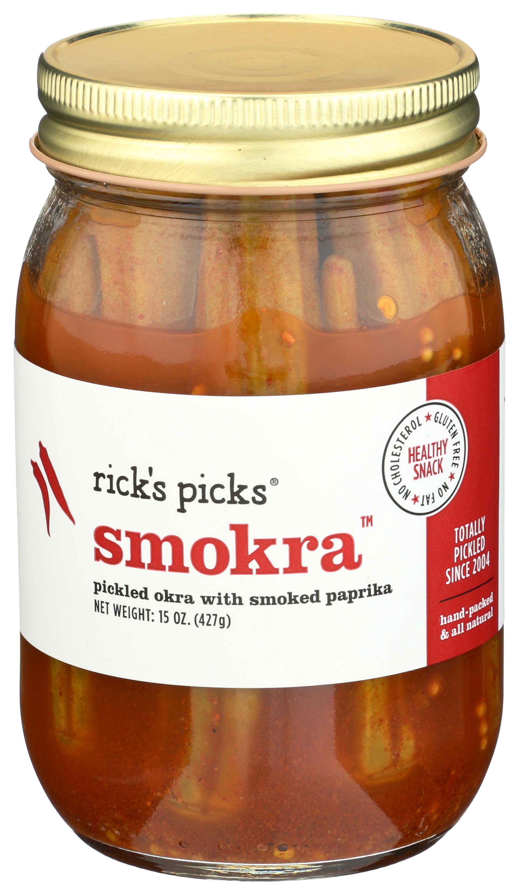 Ricks Picks Smokra Pickled Okra with Smoked Paprika, 15 Ounce -- 6 per case