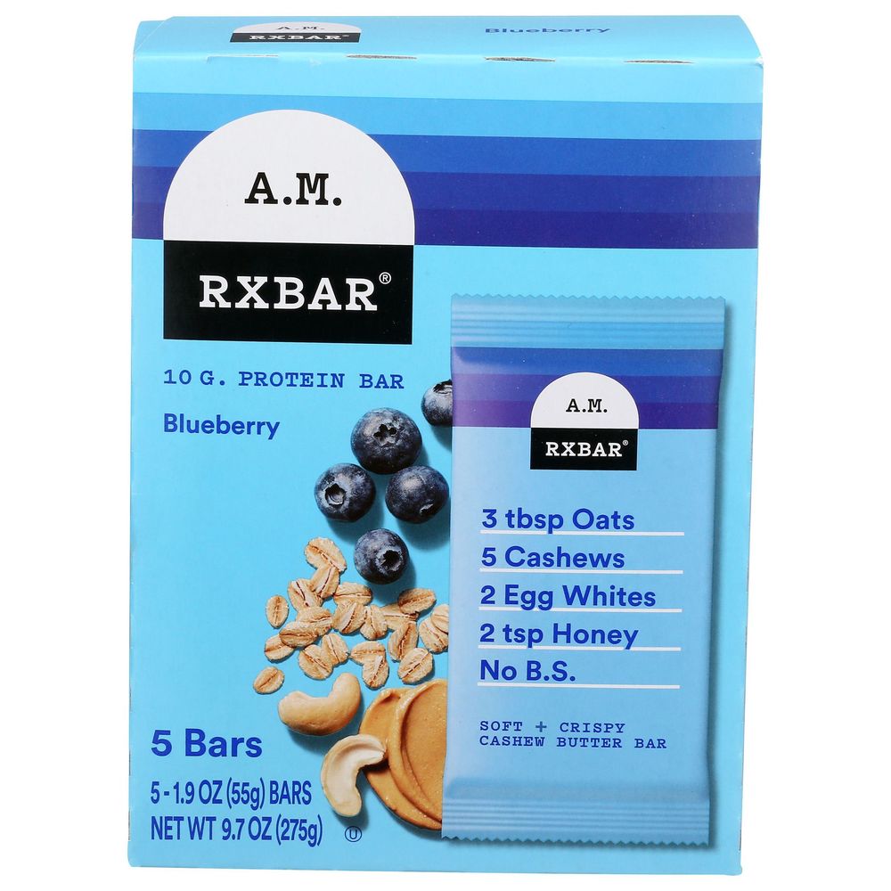 Rxbar AM Blueberry Protein Bar, 9.7 Ounce -- 6 per case