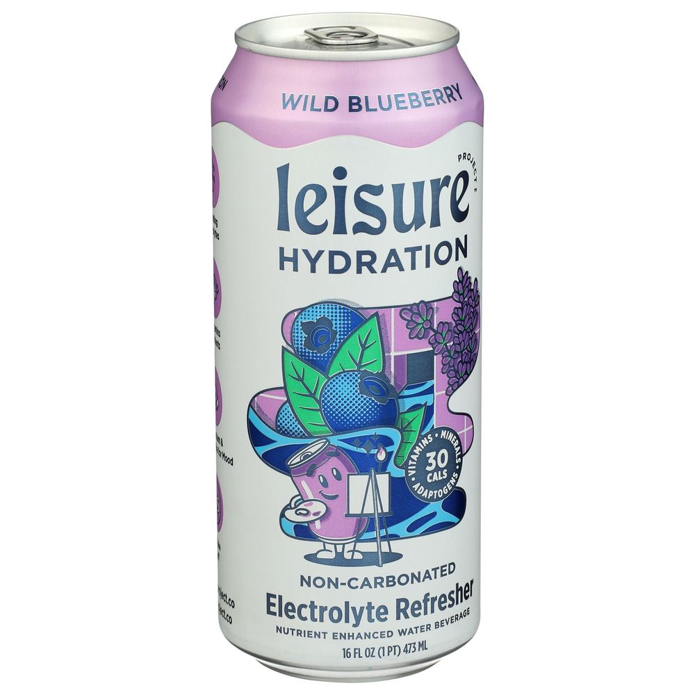 Leisure Wild Blueberry Hydration Electrolyte Refresher Water, 16 Fluid ...