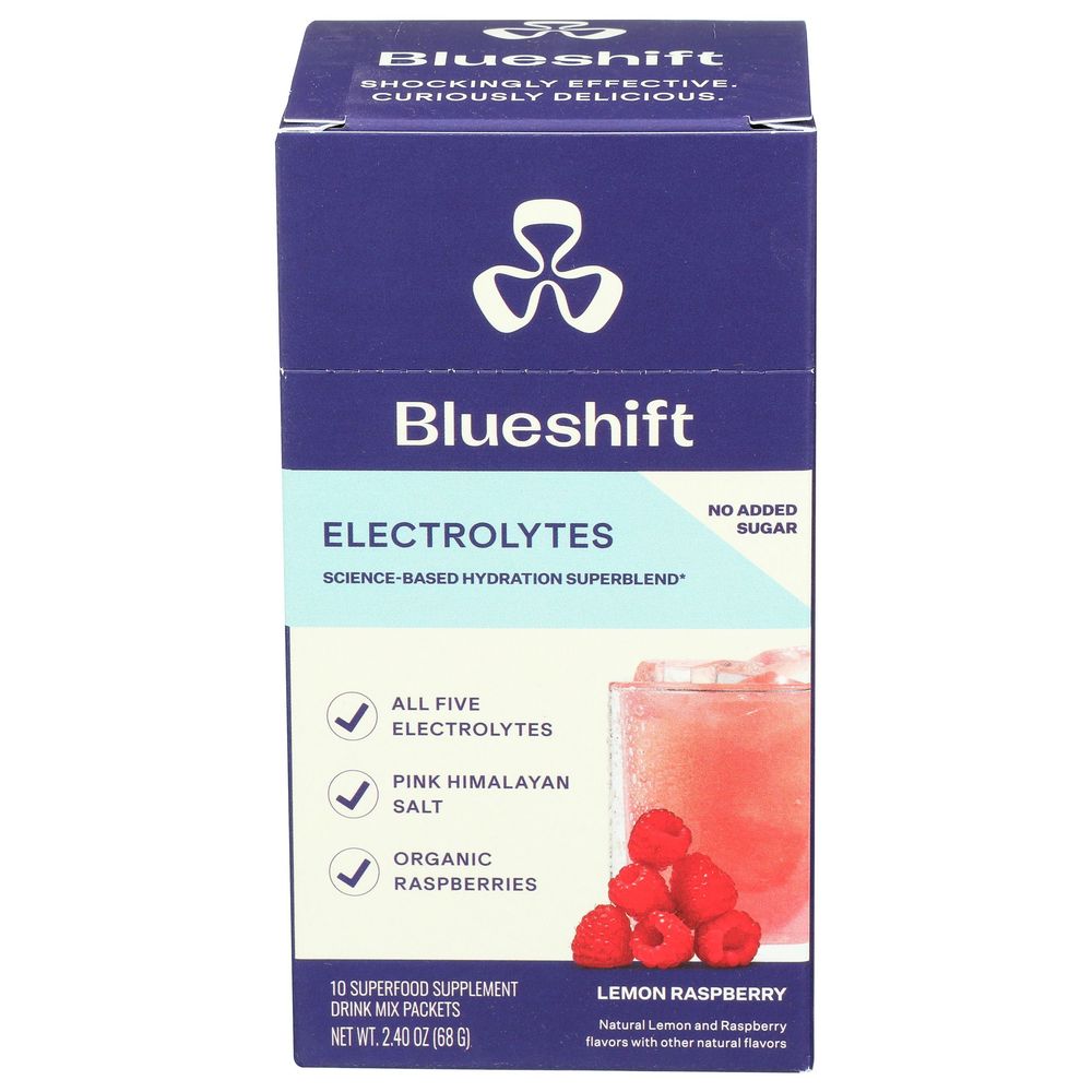 Blueshift Electrolytes Lemon Raspberry Drink Mix, 10 count