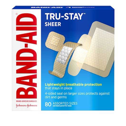 Band Aid Tru Stay Assorted Size Sheer Strips Bandage - 80 count per ...