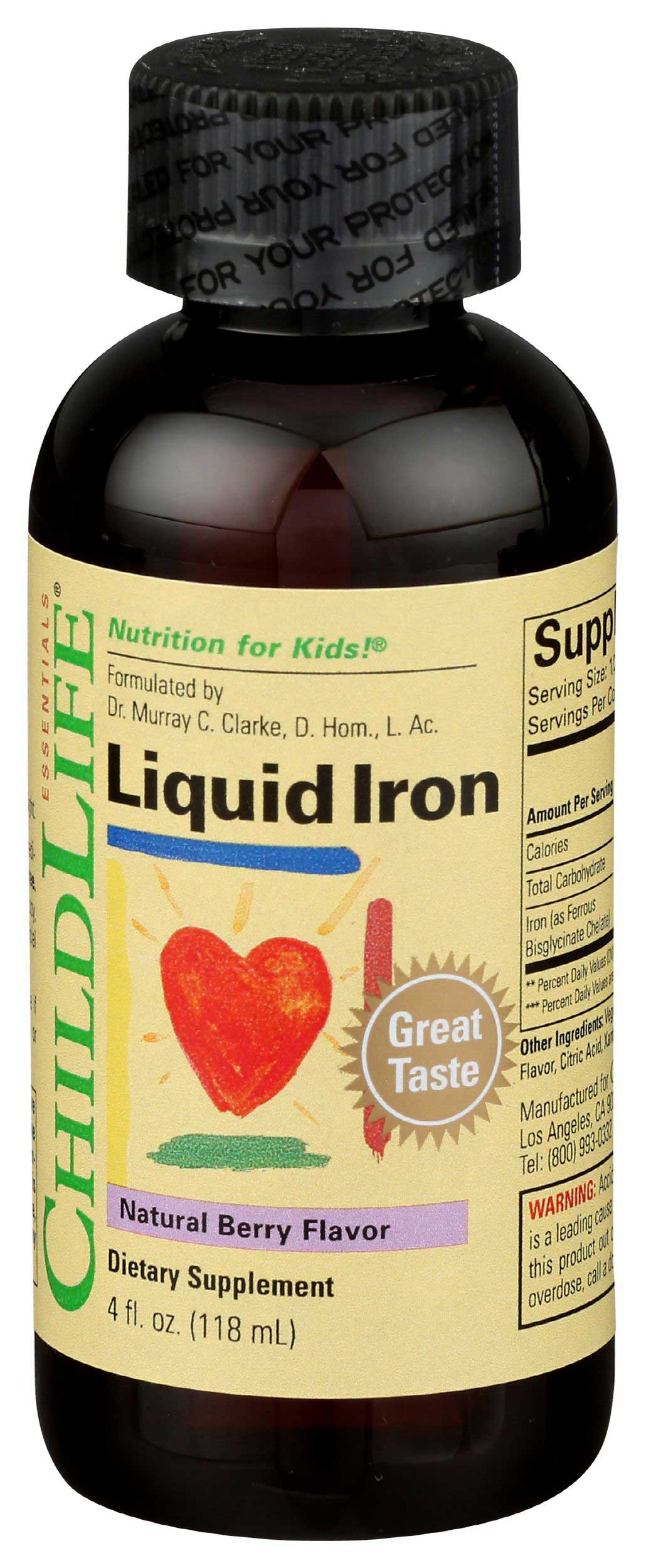 Child Life Essentials Natural Berry Flavor Liquid Iron, 4 Fluid Ounce