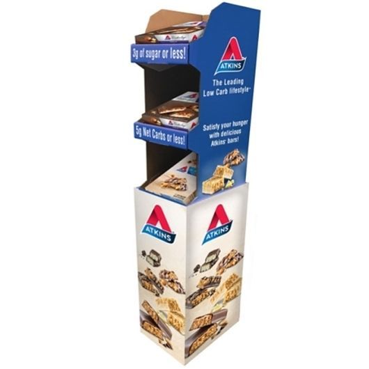 Atkins 1.55 Ounce Endulge Bar - Floorstand Display Treat Variety Power Wing with Base, 36 count