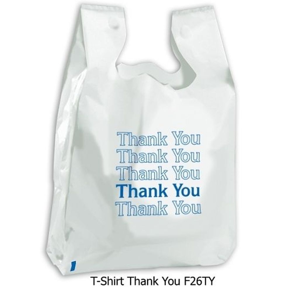 Command Packaging White Carry Out Thank You Bag, 12 X 7 x 22 inch ...