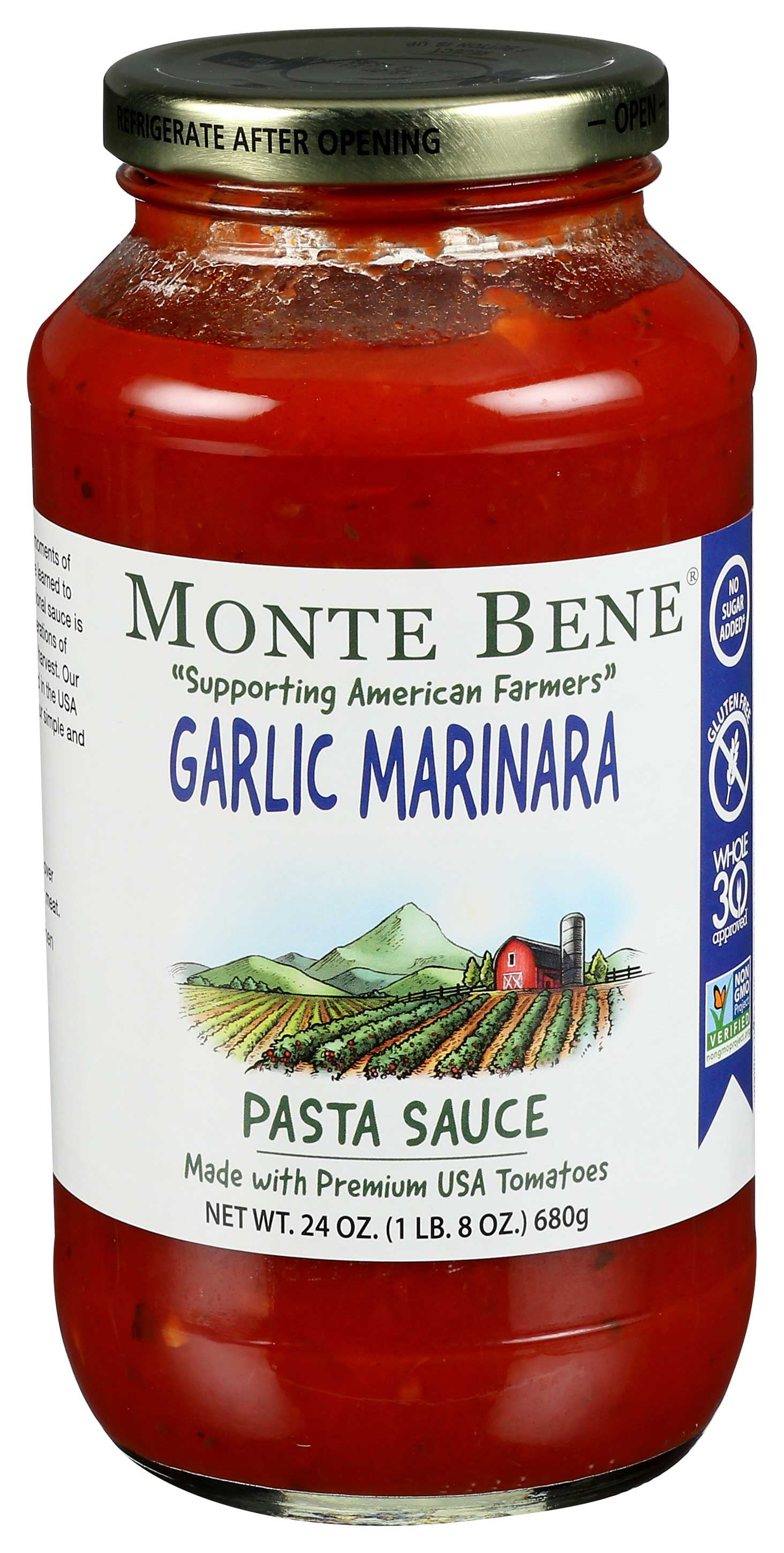 Monte Bene Garlic Marinara Pasta Sauce, 24 Fluid Ounce -- 6 per case