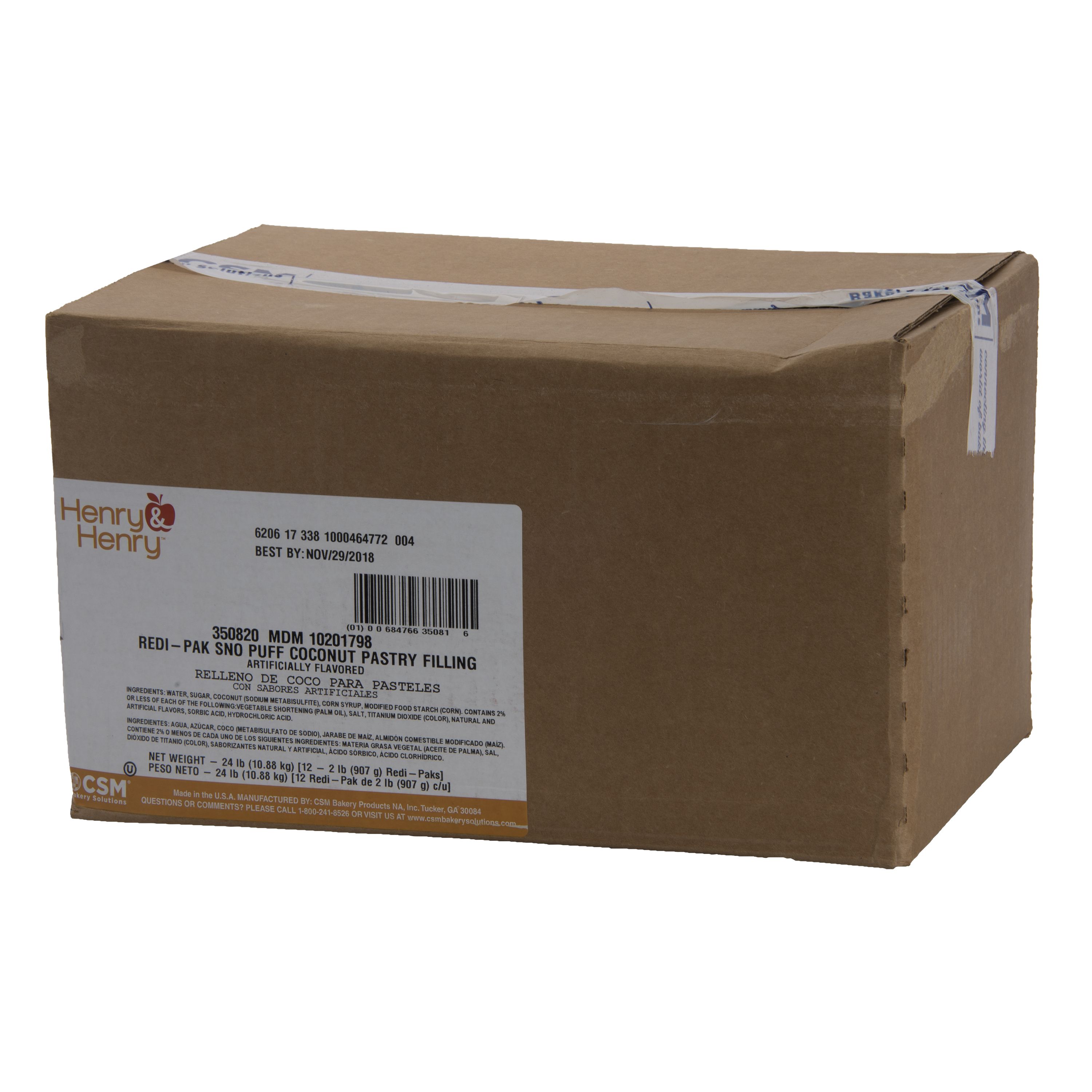 Henry and Henry Redi Pak Sno Puff Coconut Pastry Filling ...