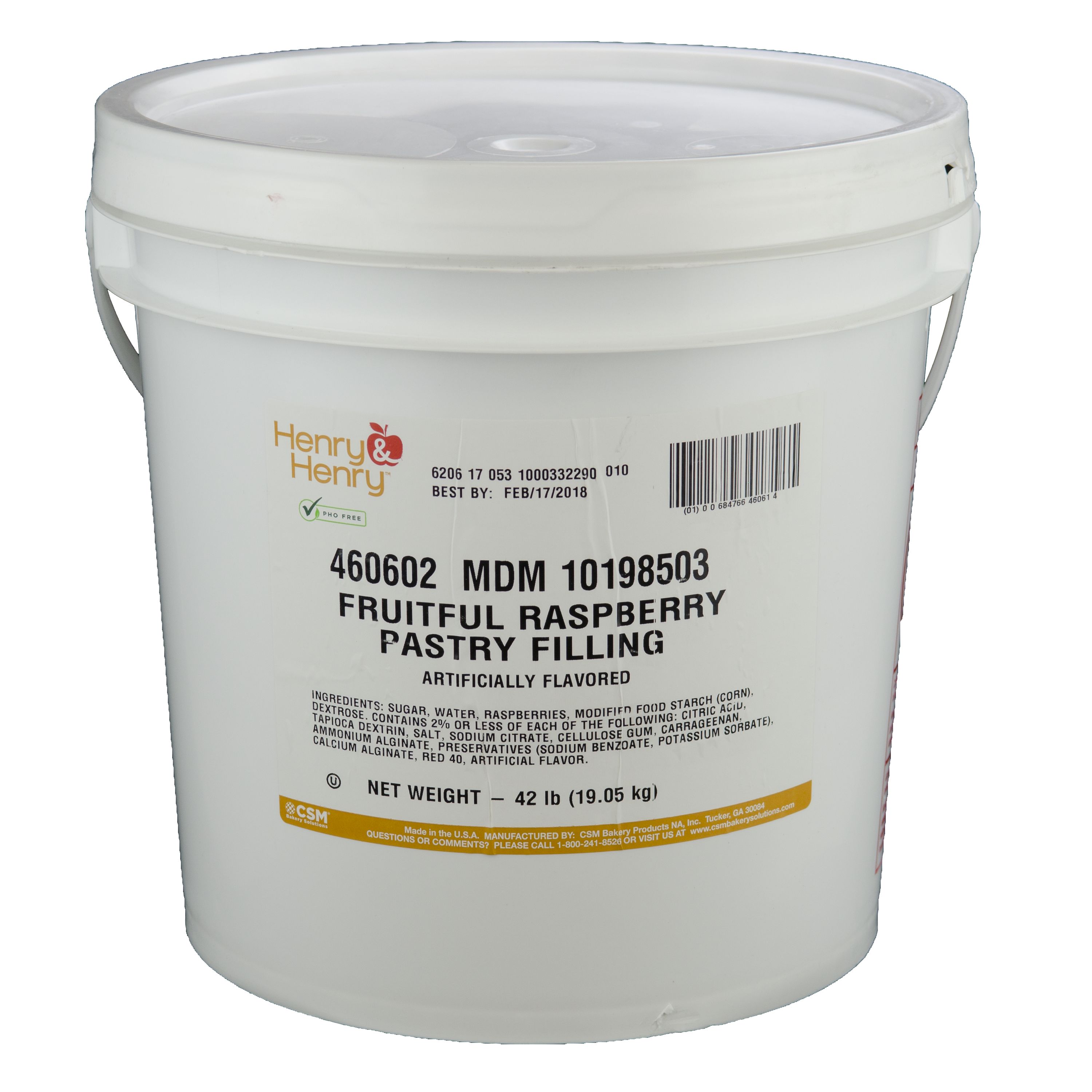 Henry and Henry Raspberry Pastry Filling, 42 Pound.