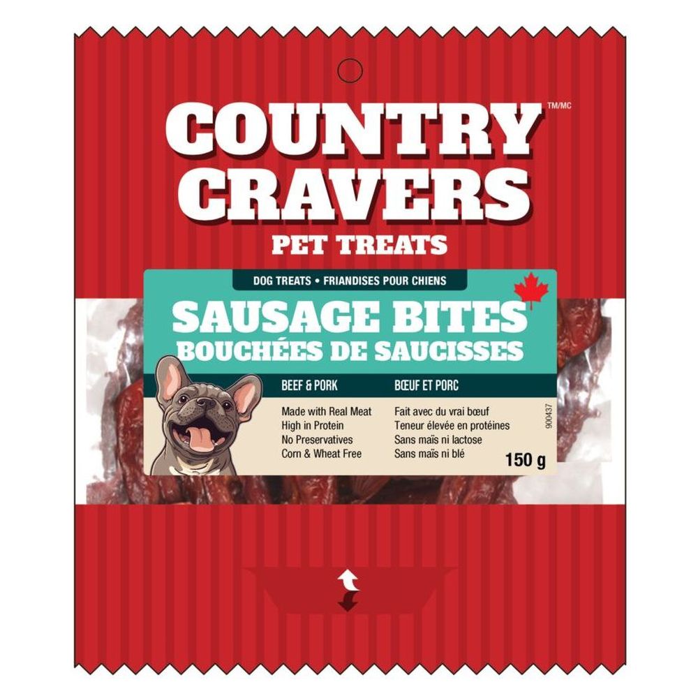 Country Cravers Beef and Pork Sausage Bites Dog Treats, 5.29 Ounce ...
