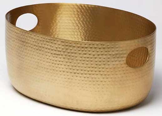 American Metalcraft Gold Hammered Aluminum Beverage Tub, 512 Ounce