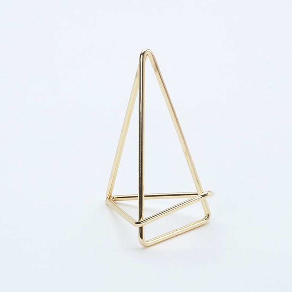 American Metalcraft Gold Geometric Card Holder, 2 5/8 x 1 5/8 x 3 inch