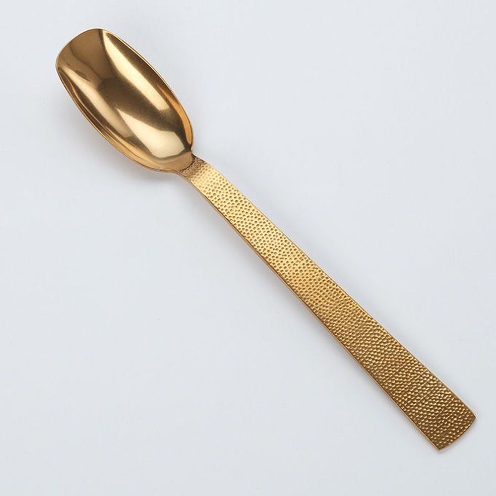American Metalcraft Vintage Gold Hammered Salad Spoon, 9 3/8 inch Length