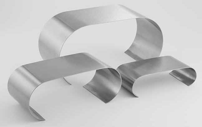 American Metalcraft Stainless Steel Stain Finish Curl Riser Set