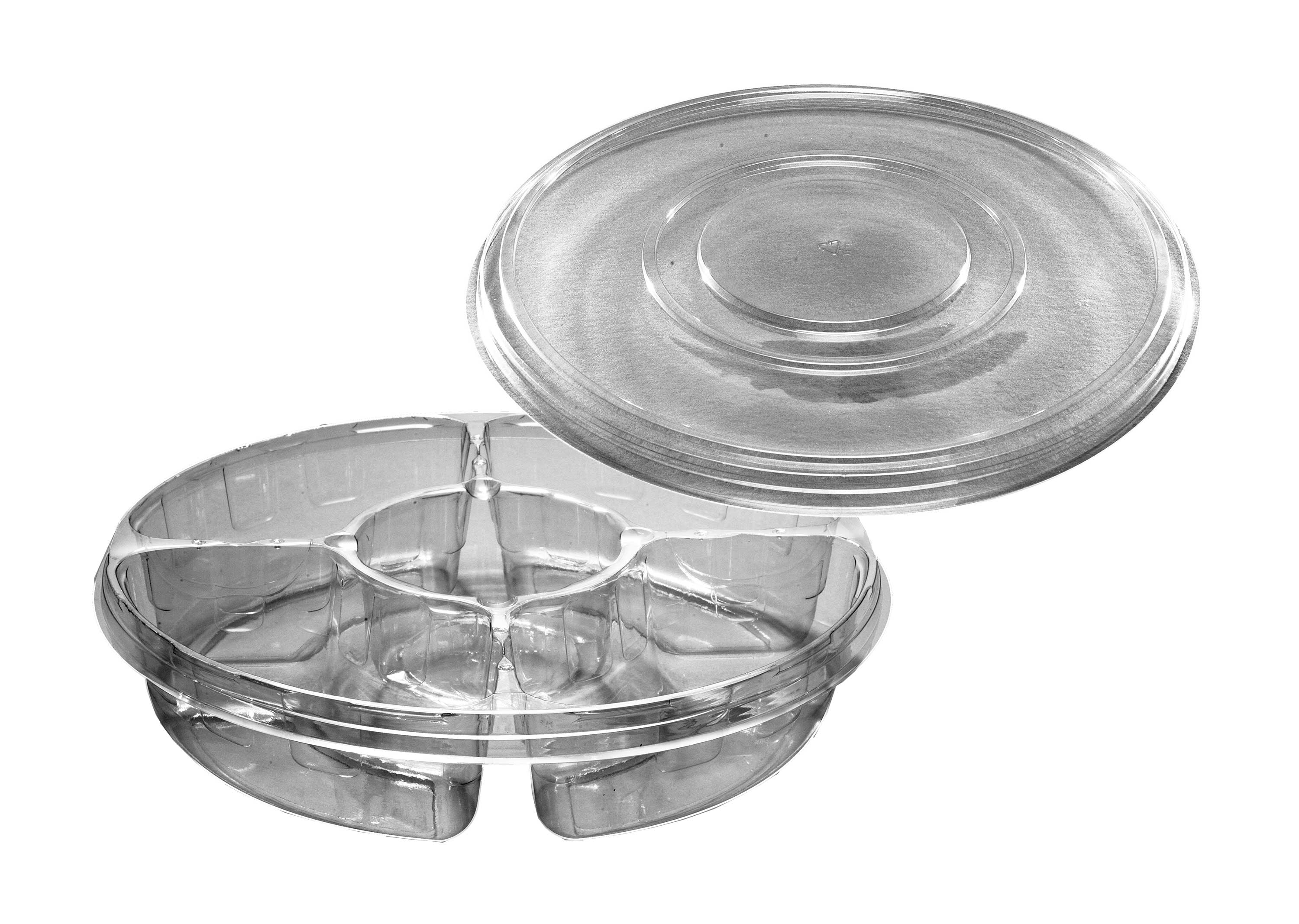 D and W 4 Compartment Platter with Lid Case | FoodServiceDirect