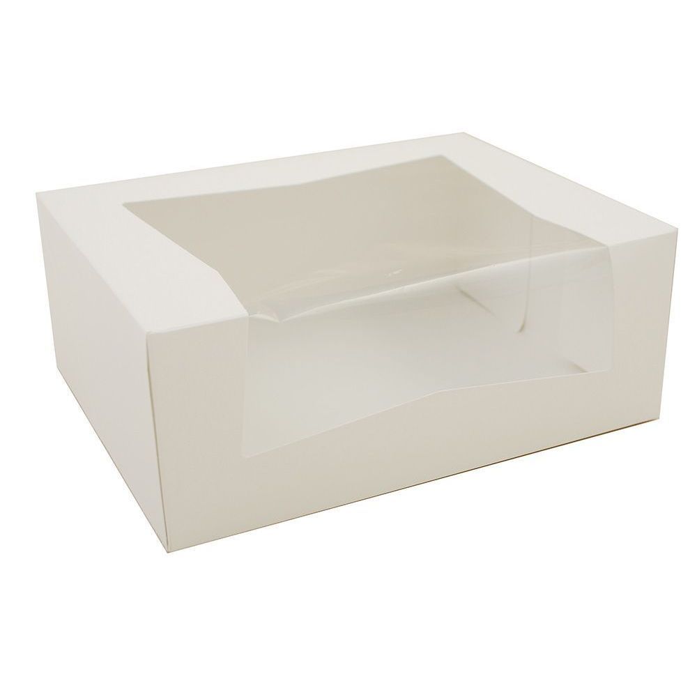 Southern Champion Tray White Paperboard Bakery Box with Window, 9 x 7 x ...