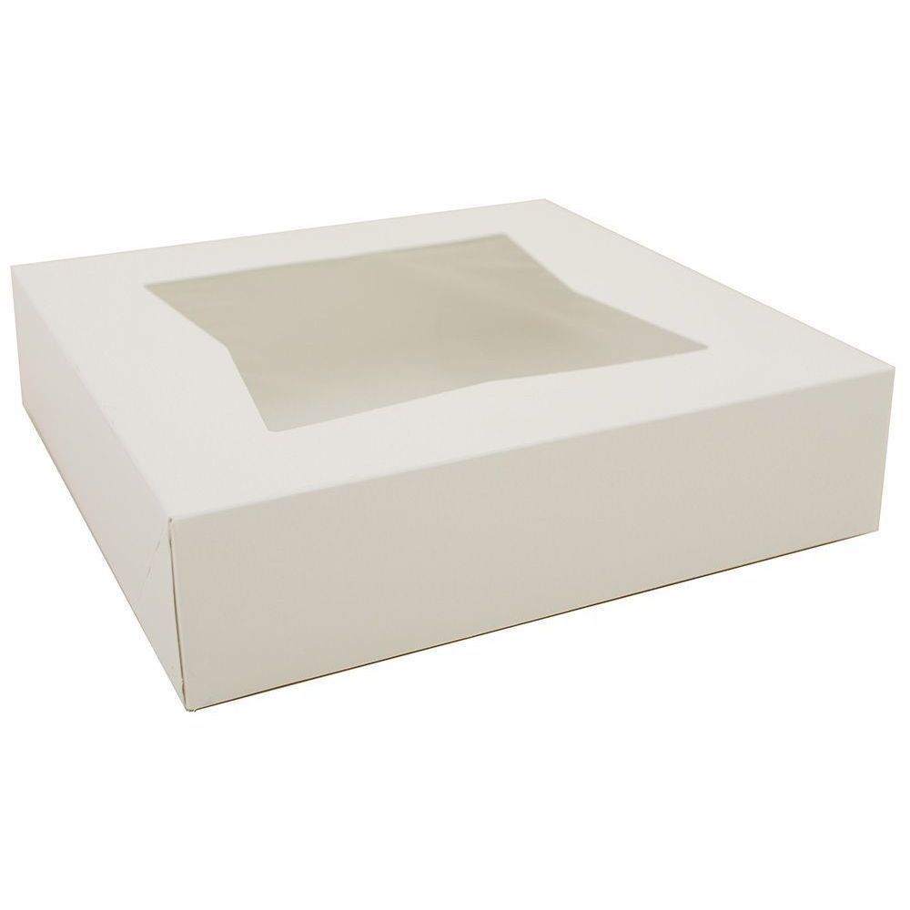 Southern Champion Tray White Paperboard Bakery Box with Window, 10 x 10 ...
