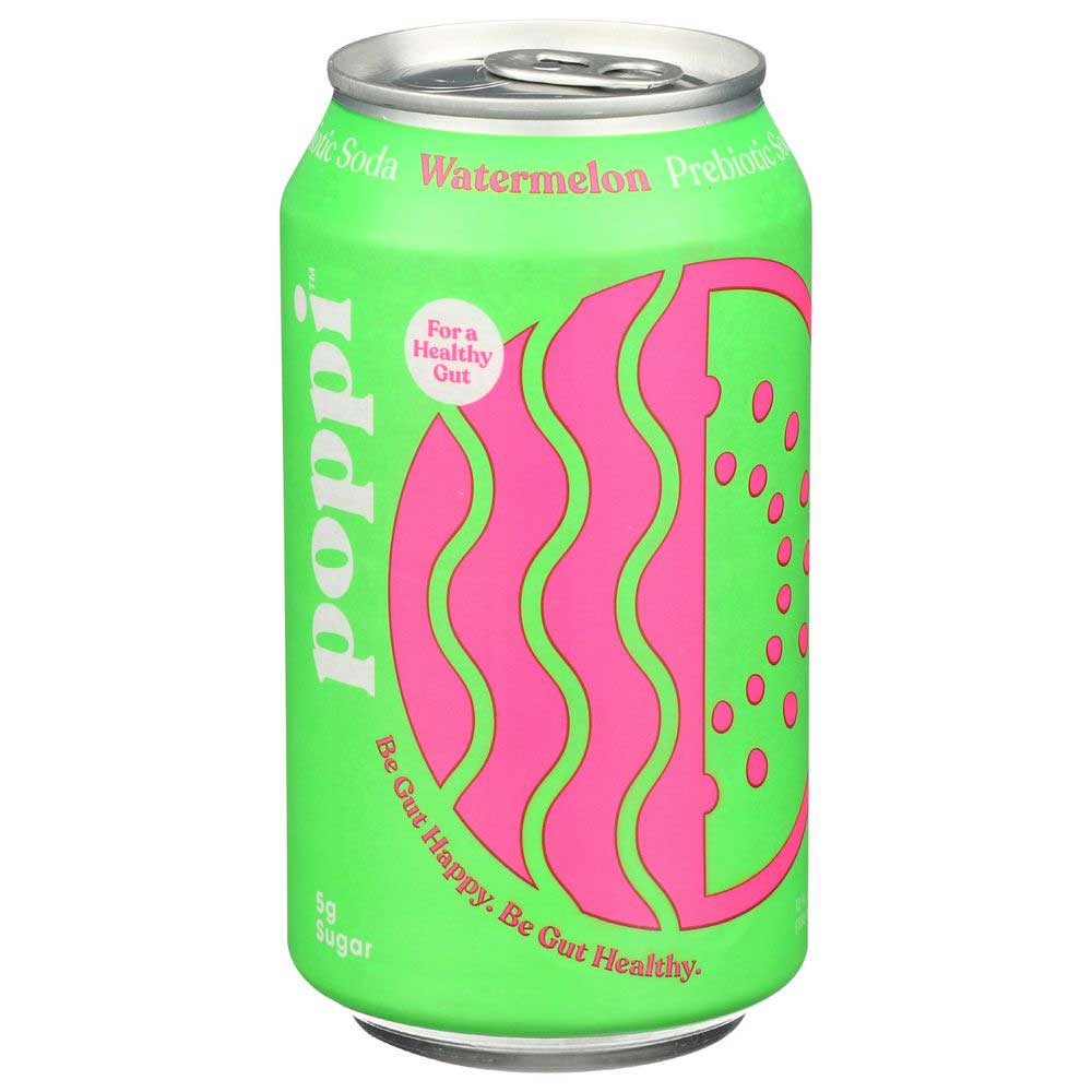Poppi Watermelon Prebiotic Soda, 12 Fluid Ounce -- 12 per case