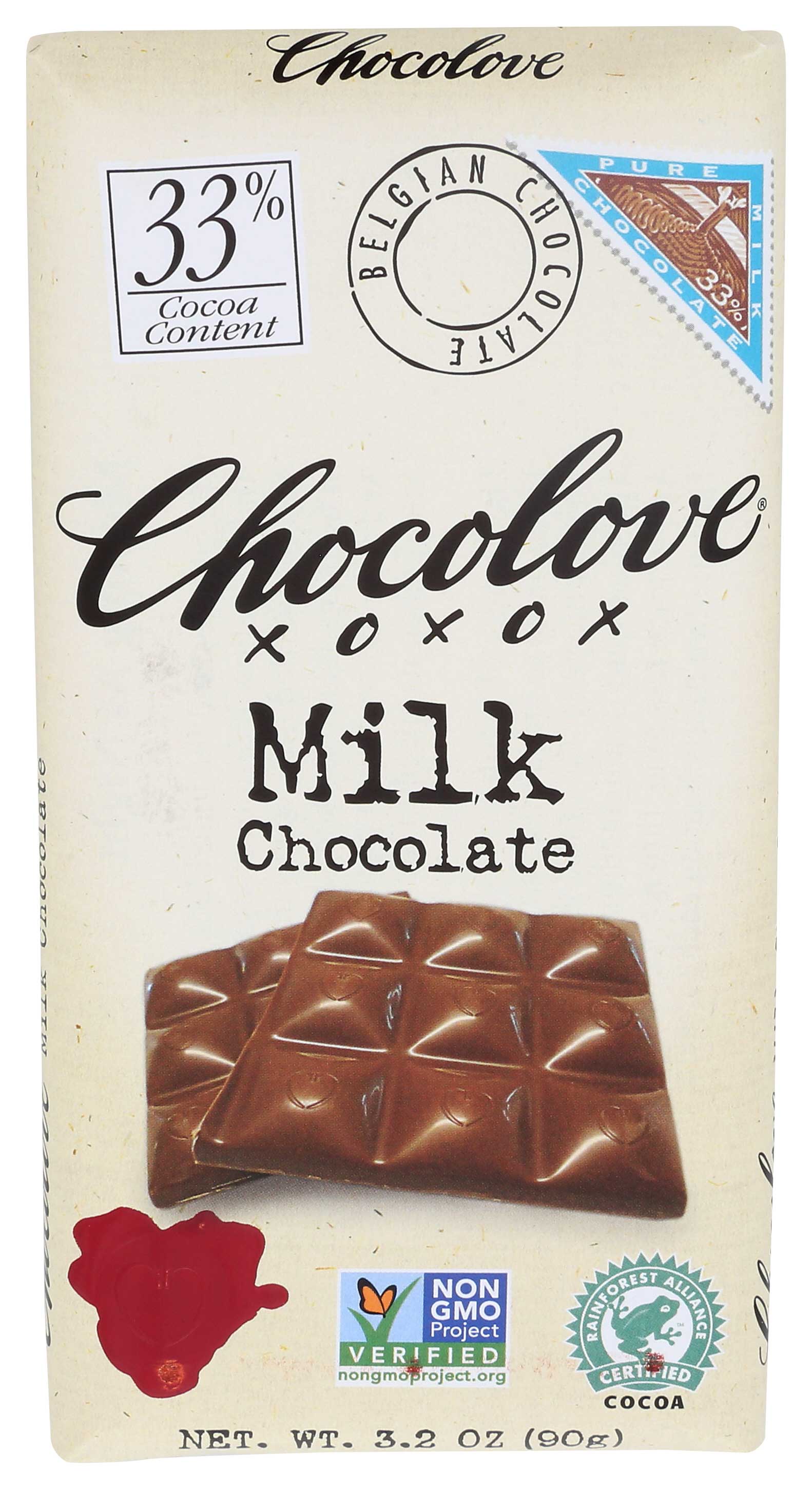 Chocolove Xoxox Pure Milk Chocolate Bar | FoodServiceDirect