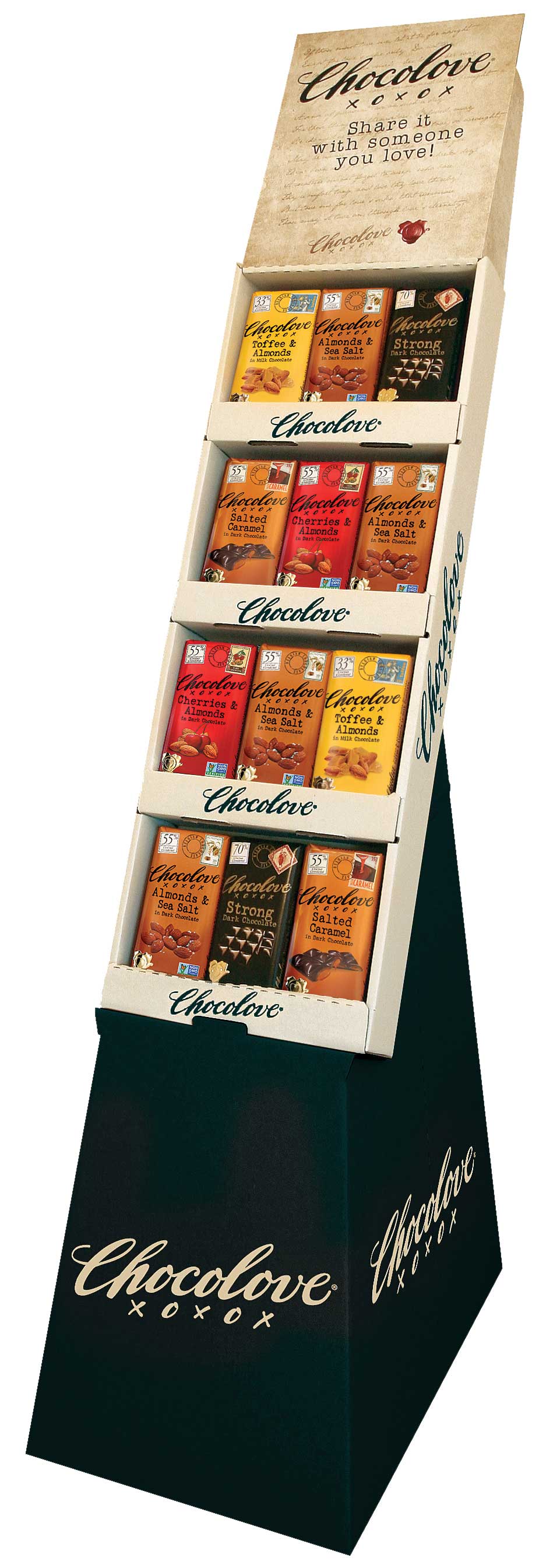 Chocolove 5 Flavor Chocolate - Shipper -- 60 per case ...