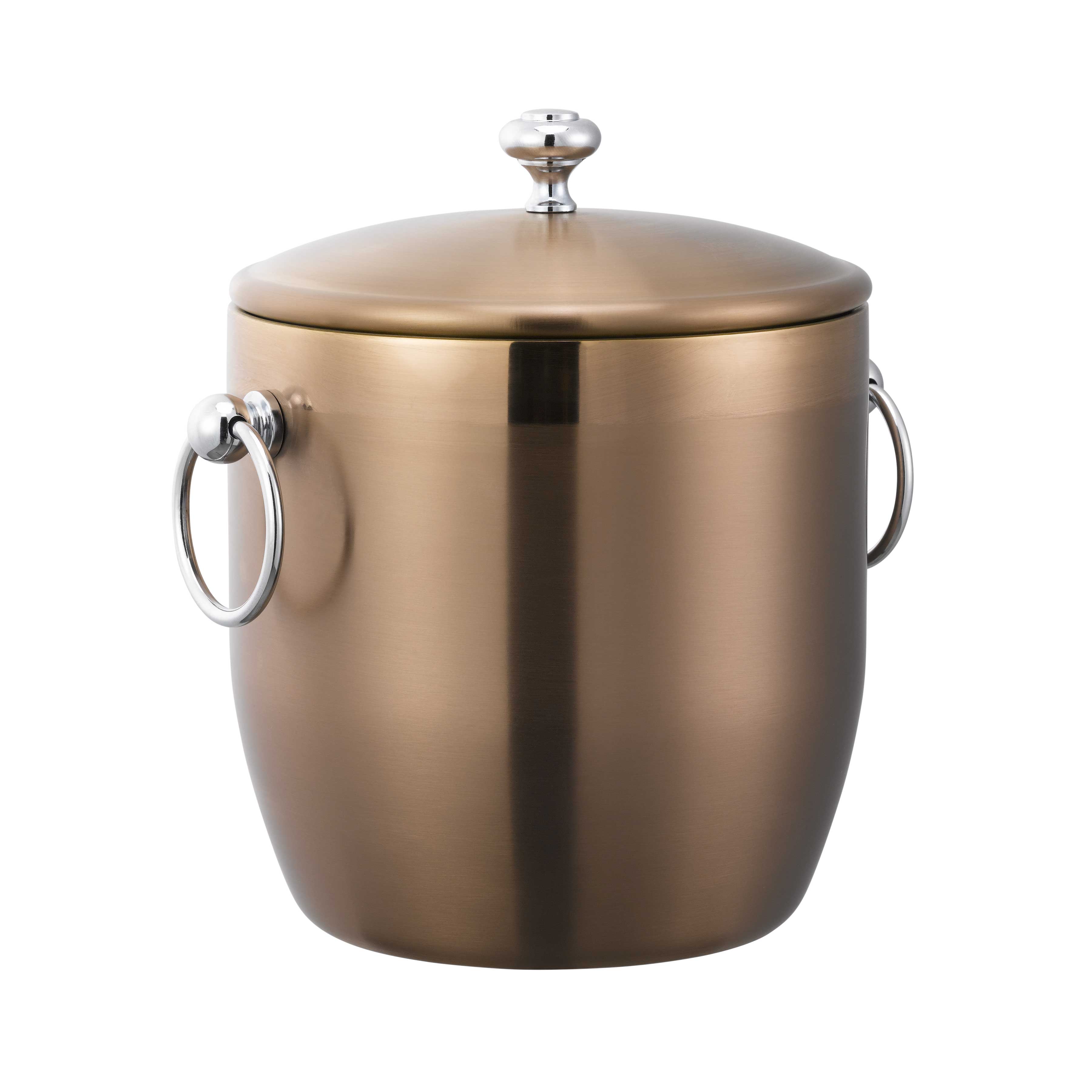 Service Ideas Elite Rose Gold Double Wall Stainless Ice Bucket with ...