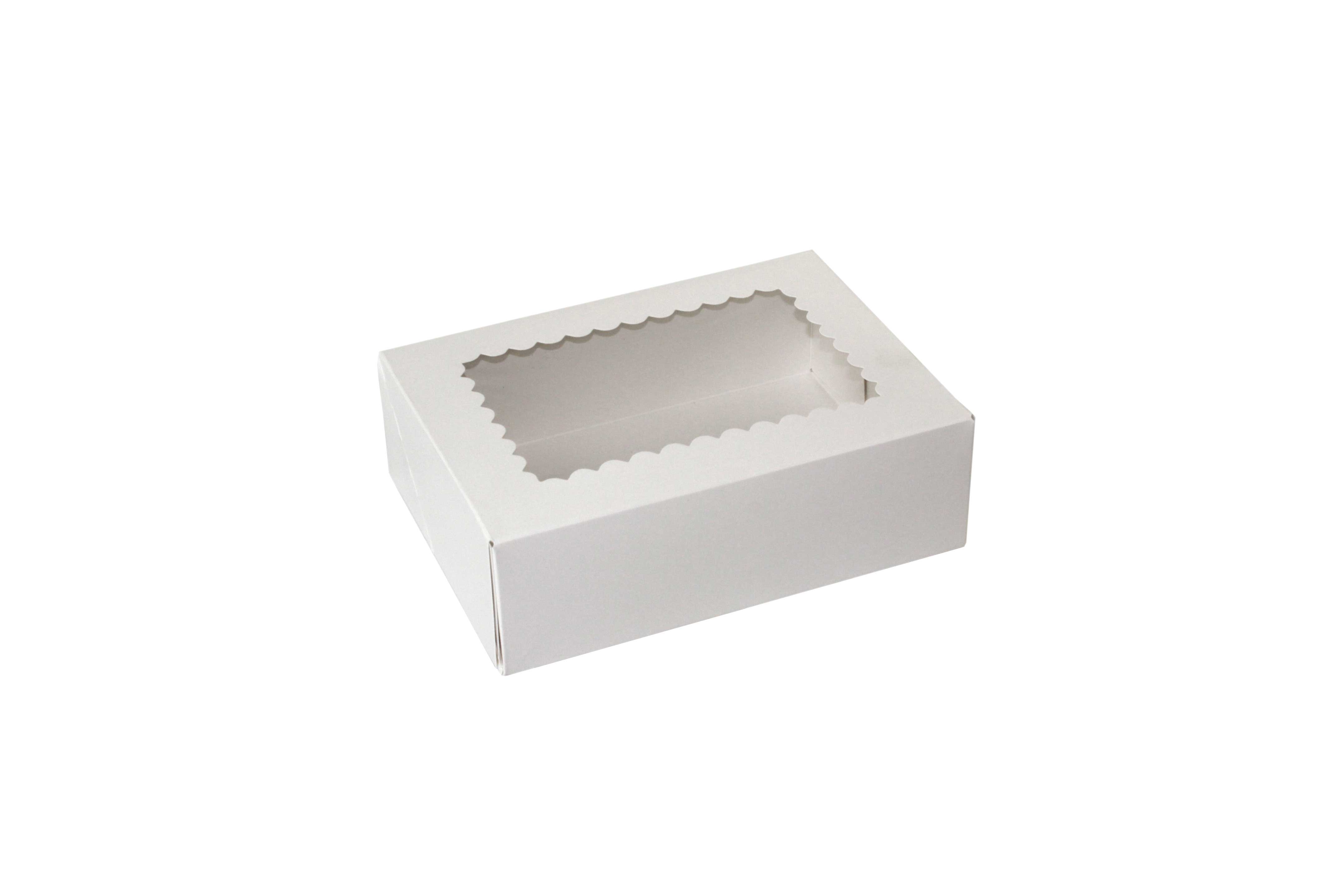 Boxit Windowed One Piece White Bakery Box, 8 x 5 3/4 x 2.5 inch -- 200 ...