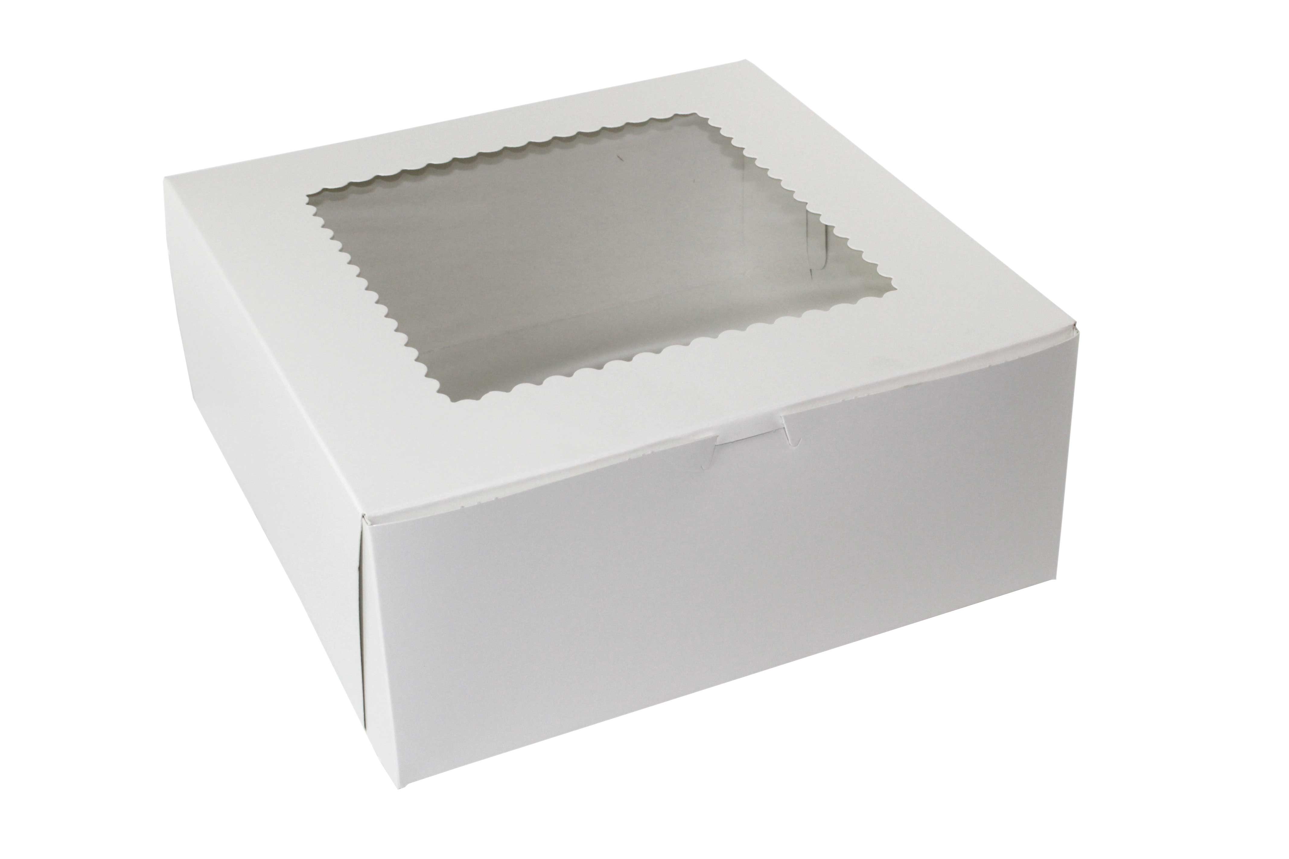 Boxit Windowed Lock Corner One Piece 12'' White Bakery Case ...