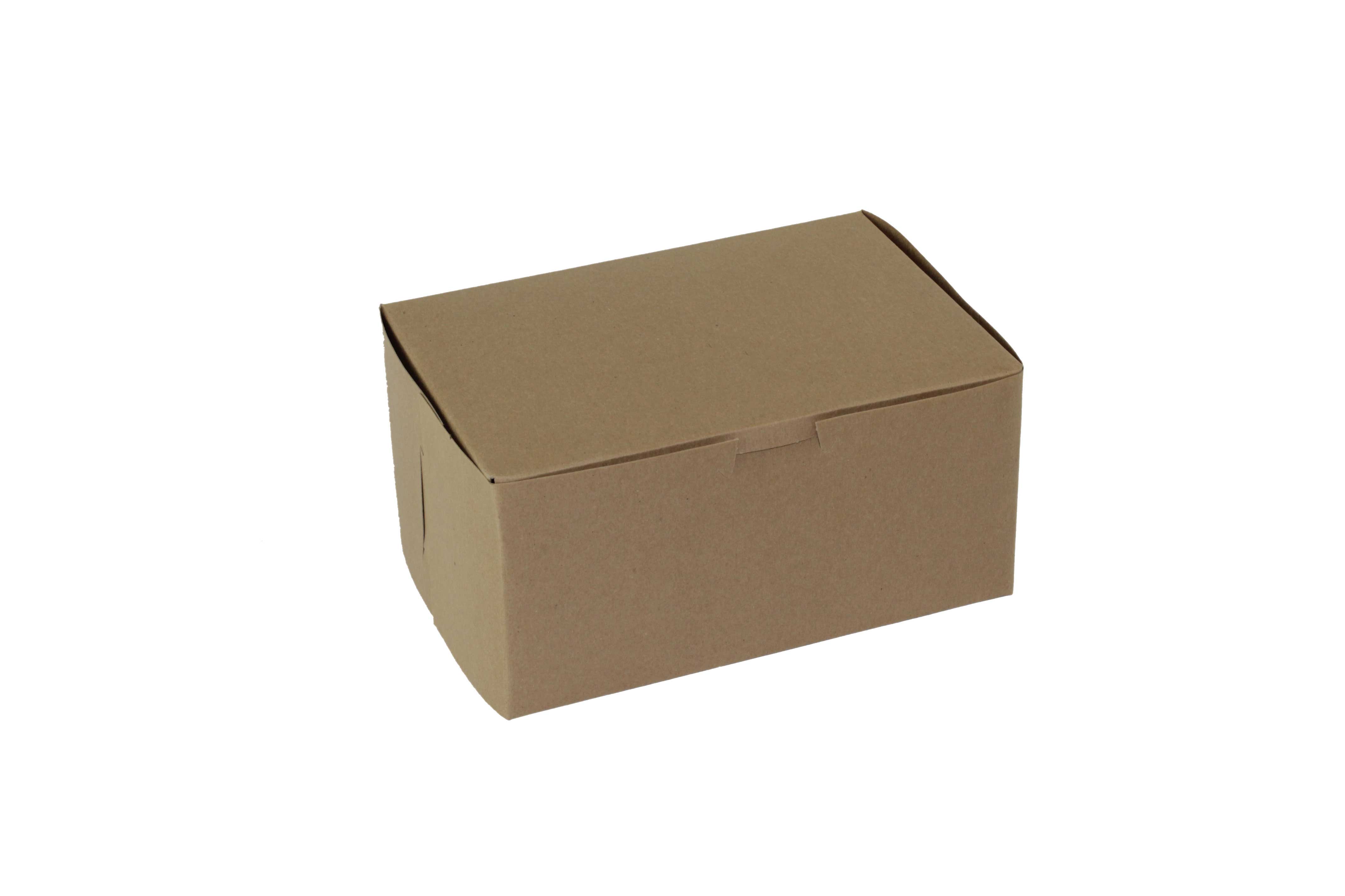 Boxit Lock Corner One Piece Kraft Bakery Box, 8 x 5.5 x 4 inch -- 250 ...
