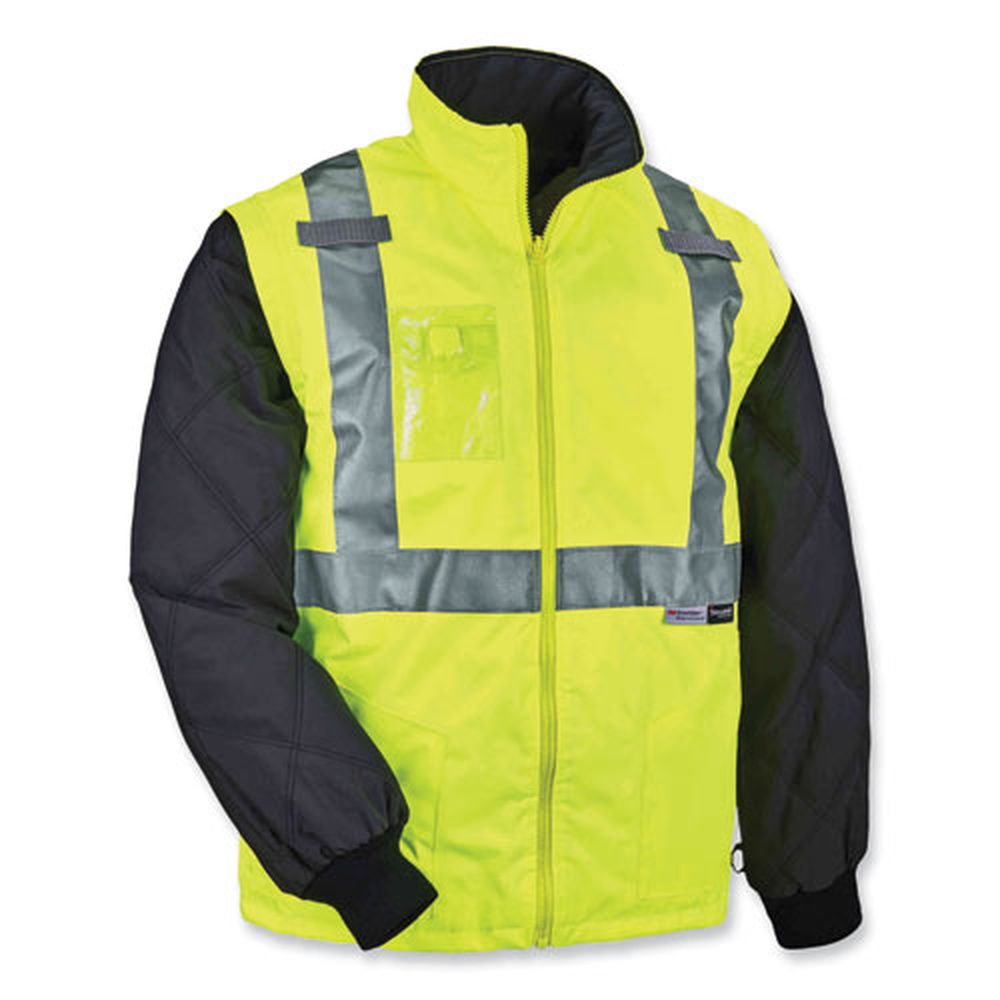 ergodyne GloWear 8287 Large Lime Class 2 Hi-Vis Jacket with Removable ...