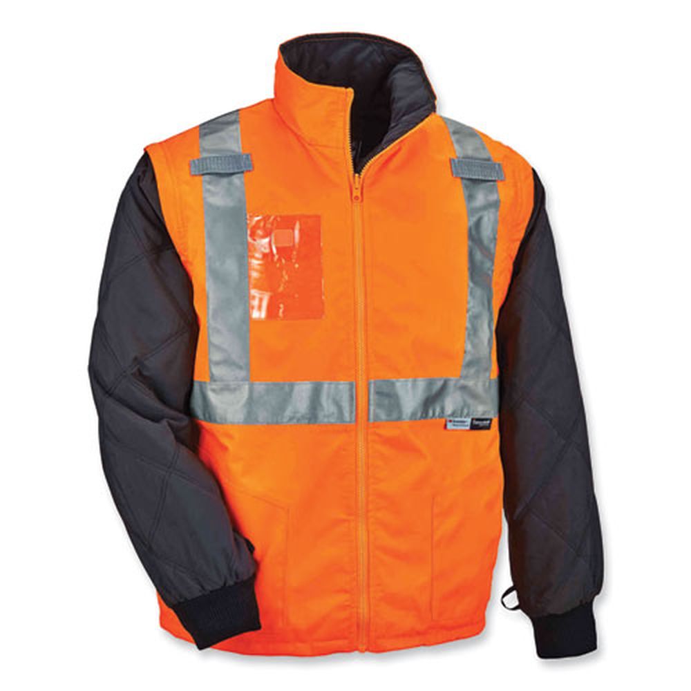 ergodyne GloWear 8287 Extra Large Orange Class 2 Hi-Vis Jacket with ...