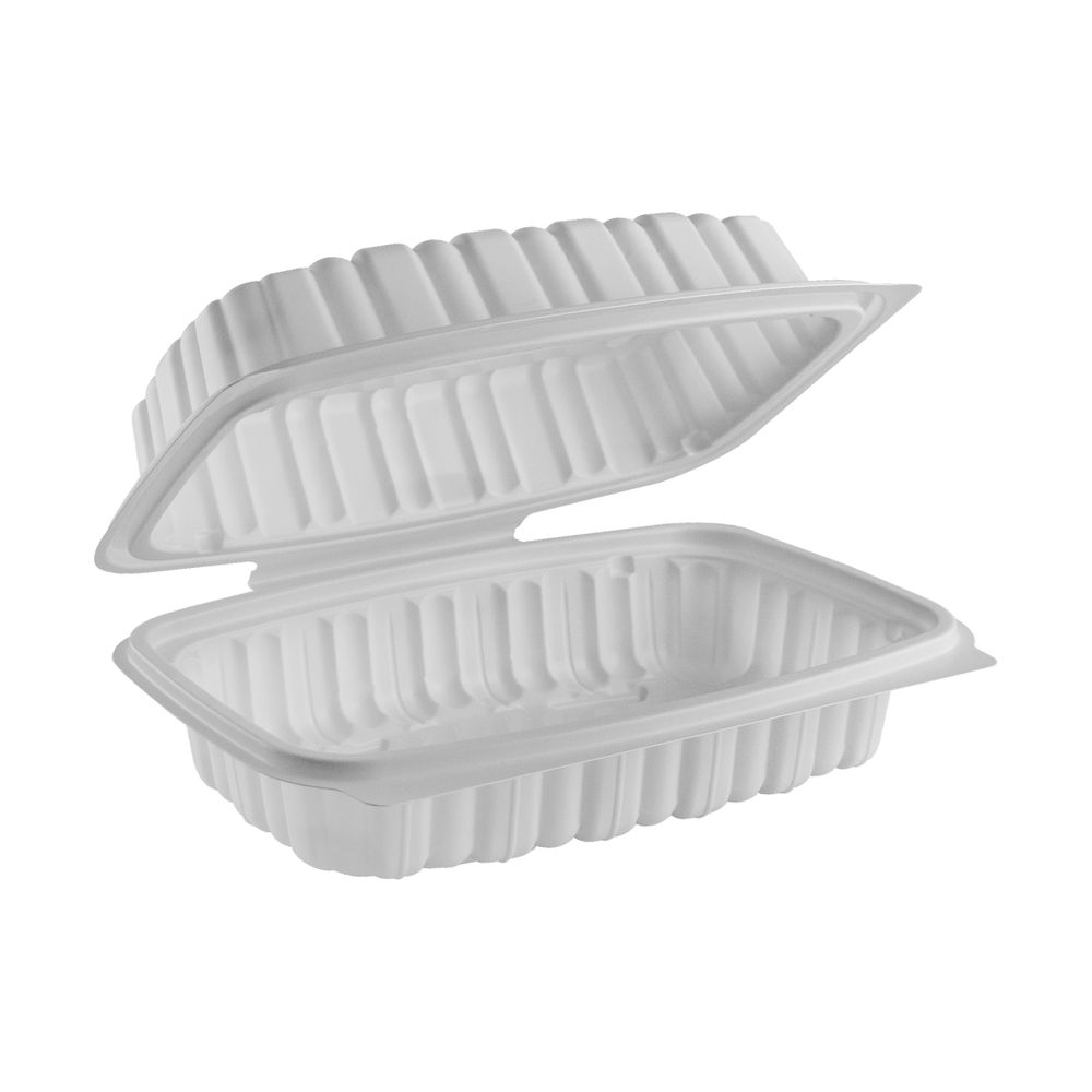 Anchor Packaging Natures Best MFPP Microwavable 1 Compartment Natural Hinged Container with Lid ...