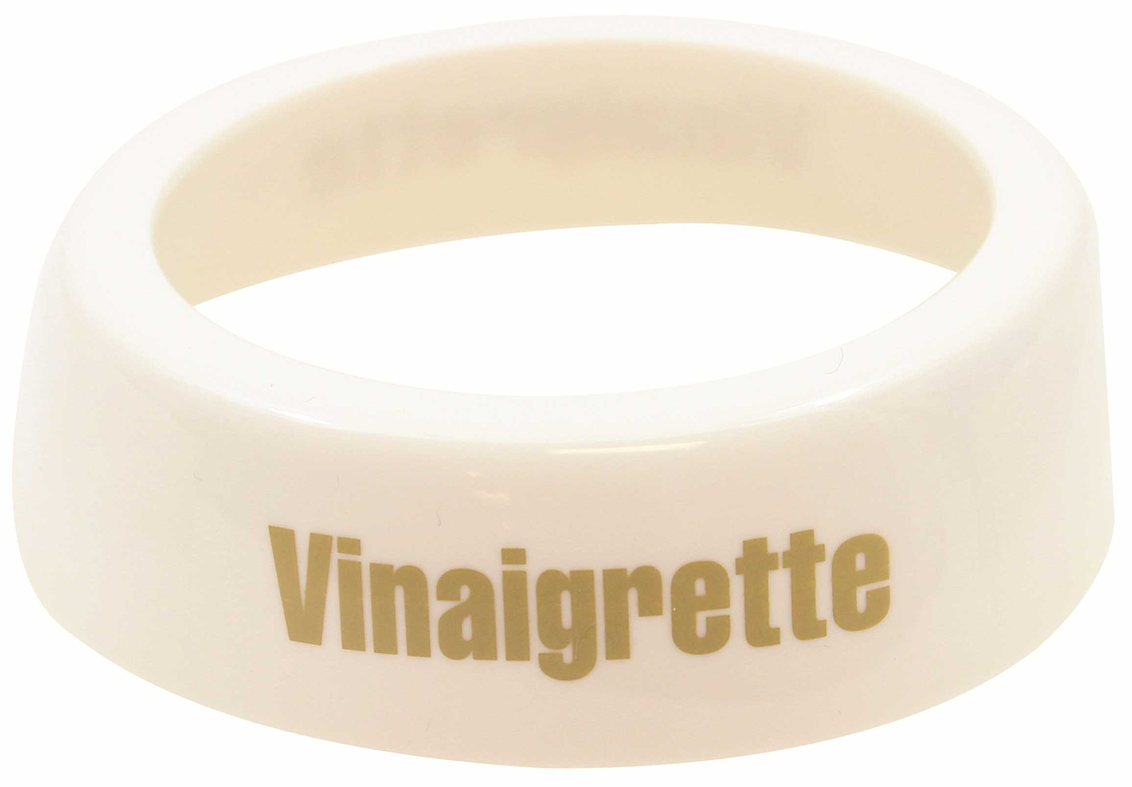 Tablecraft Plastic Vinaigrette Imprinted White Salad Dressing Dispenser ...