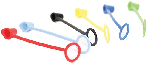 Tablecraft Sani-Cap Assorted Tethered Cap for Squeeze Bottles -- 12 per ...