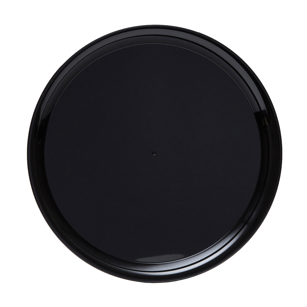 WNA CheckMate Black Round High Edge Rigid Tray, 14 inch -- 25 per case