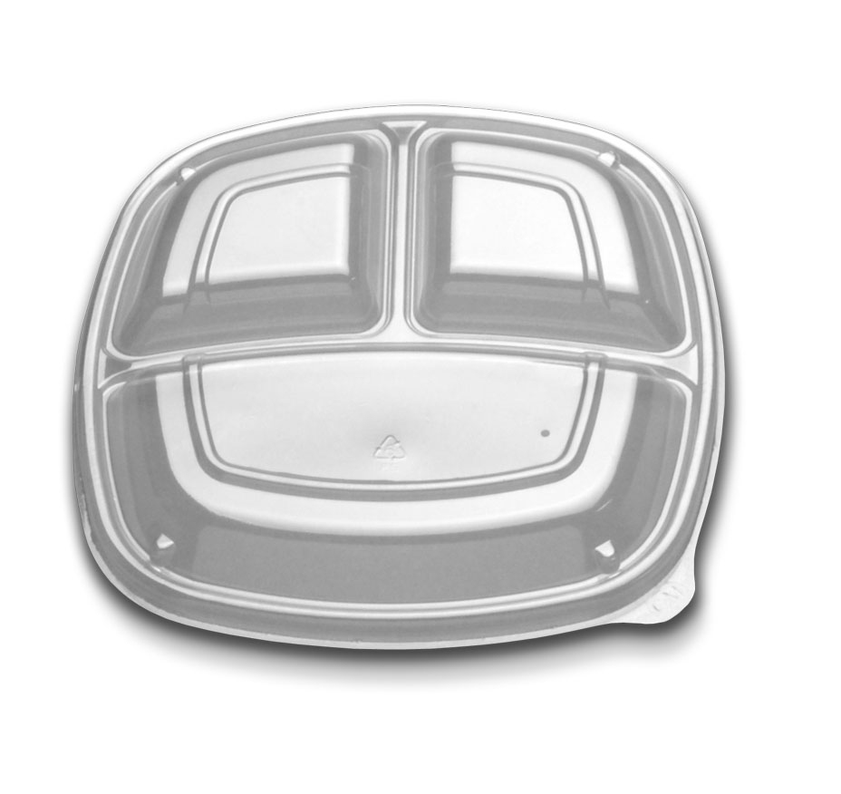 Forum Clear Plastic 3 Compartment Dome Lid Only, 9 inch -- 300 per case.