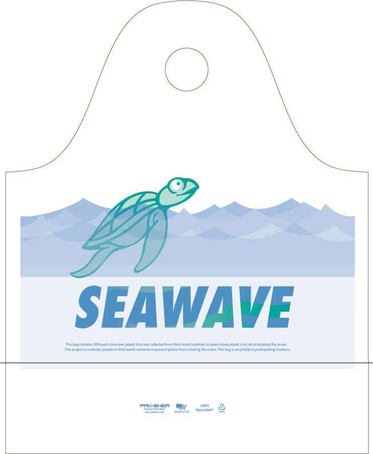 Pak Sher Sea Wave Plastic Bag, 19 inch -- 500 per case