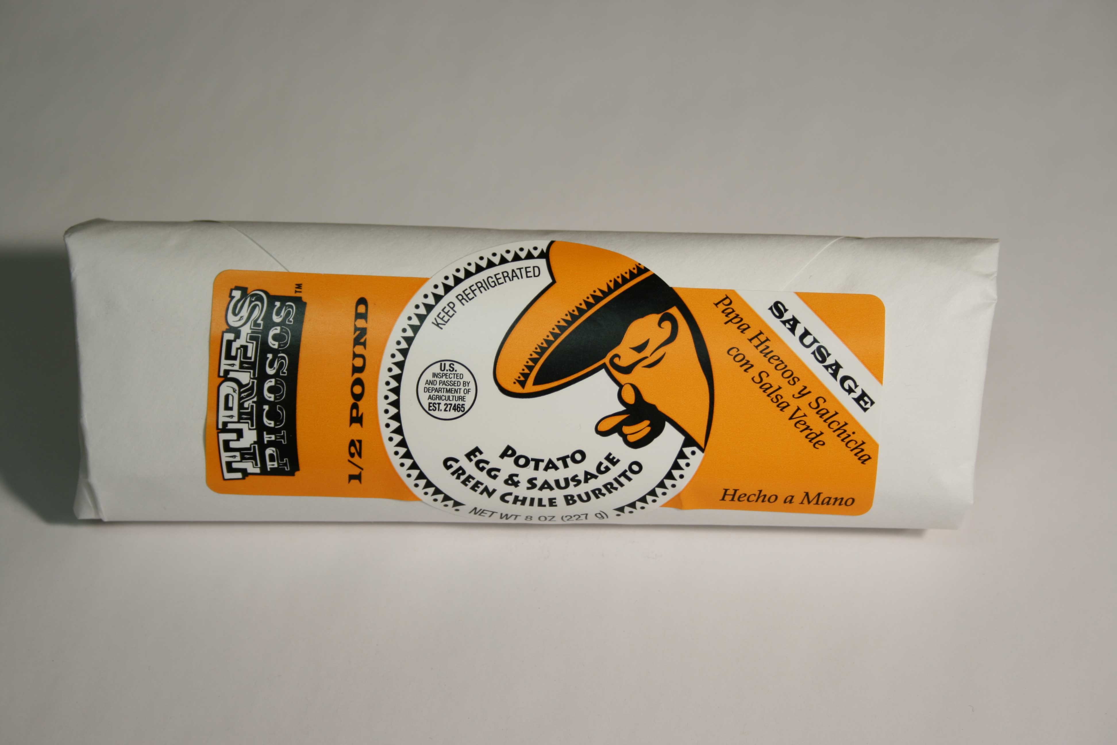 Tres Picosos Potato Egg Sausage Chile Burrito Case | FoodServiceDirect