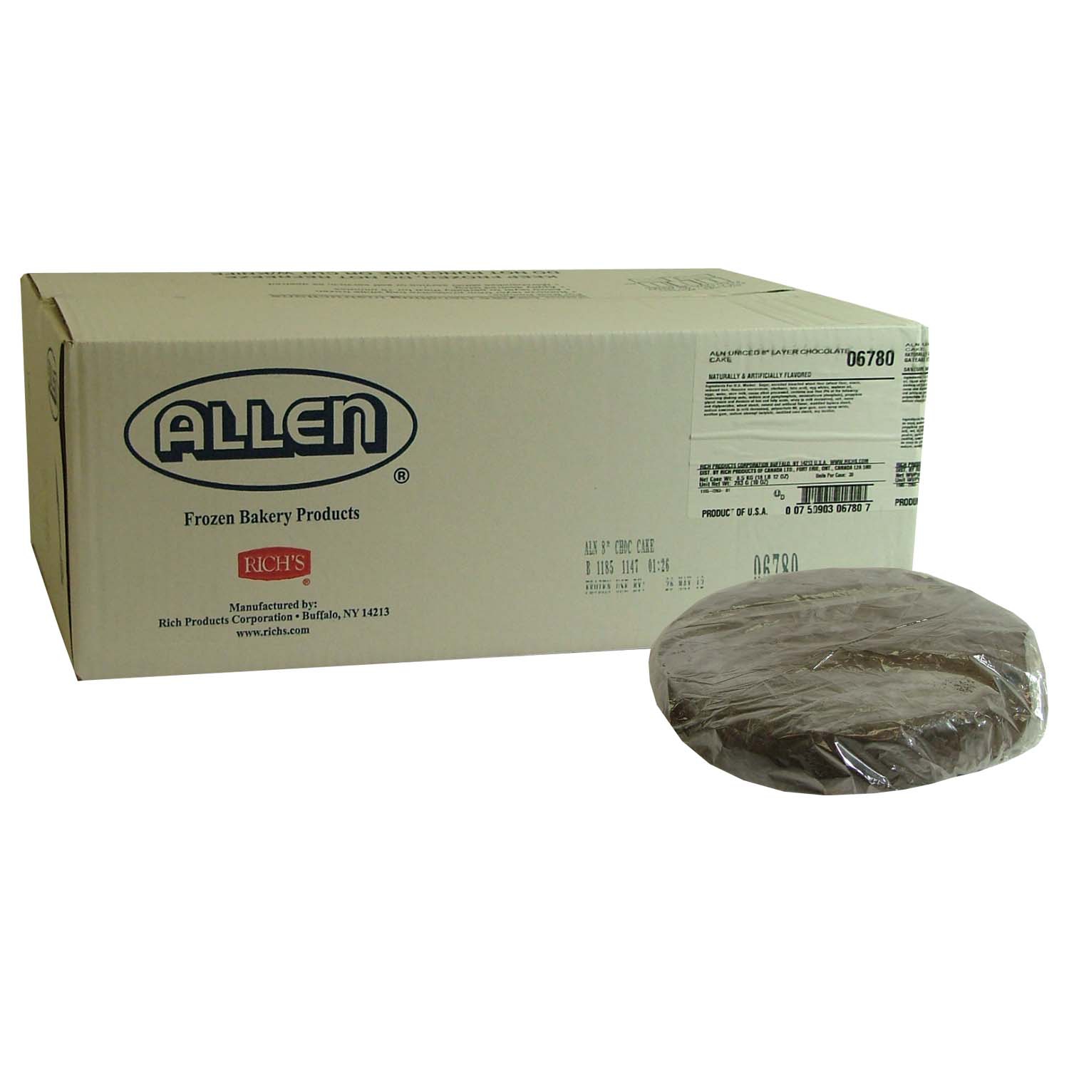 Rich Allen Uniced Chocolate Layer Cake, 10 Ounce -- 30 per case ...
