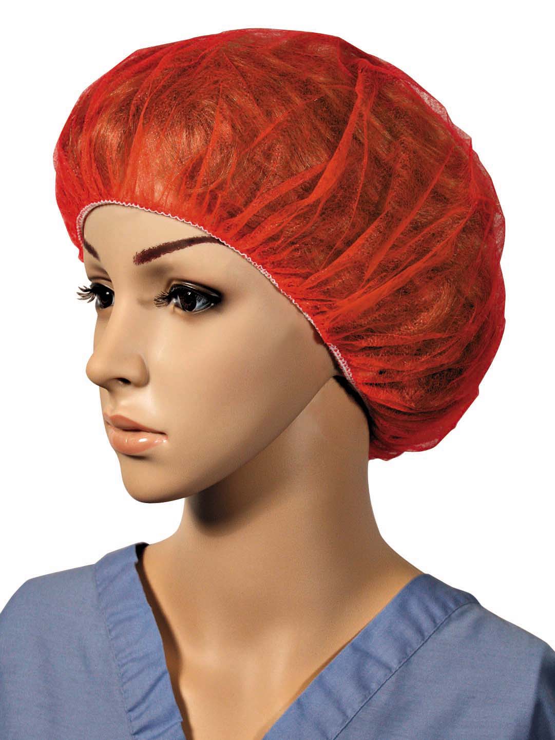 Cellucap Flat Pack Style Hand Sewn Red Bouffant Cap, 18 inch -- 1000 ...