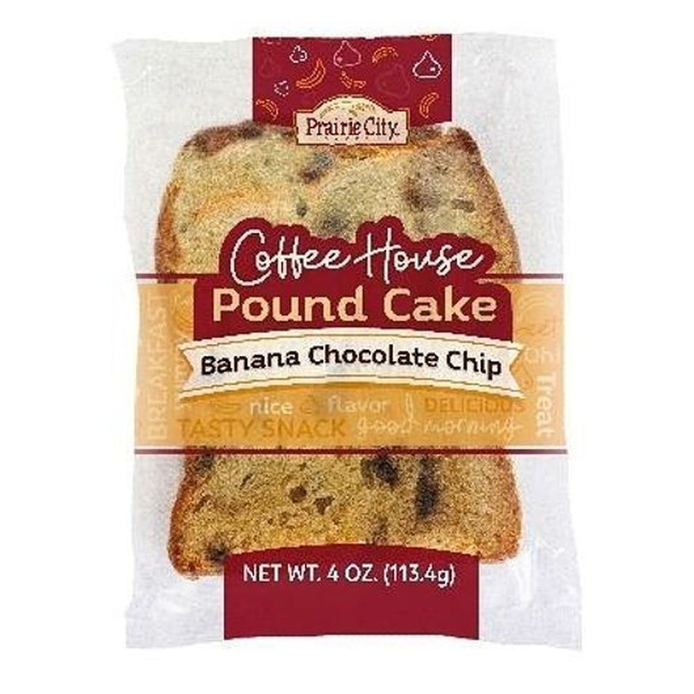 Prairie City Bakery Banana Chocolate Chip Pound Cake, 4 Ounce -- 30 per ...