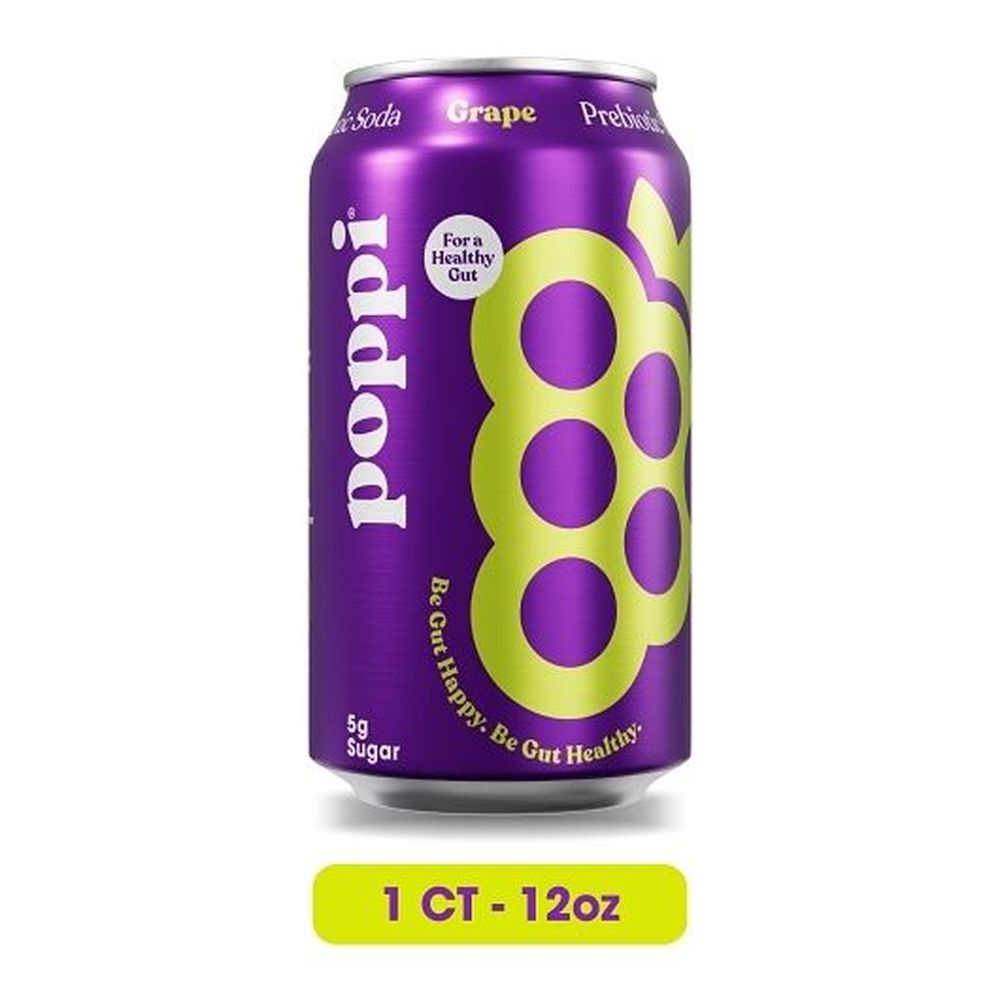 Poppi Grape Prebiotic Soda, 12 Fluid Ounce -- 12 per case