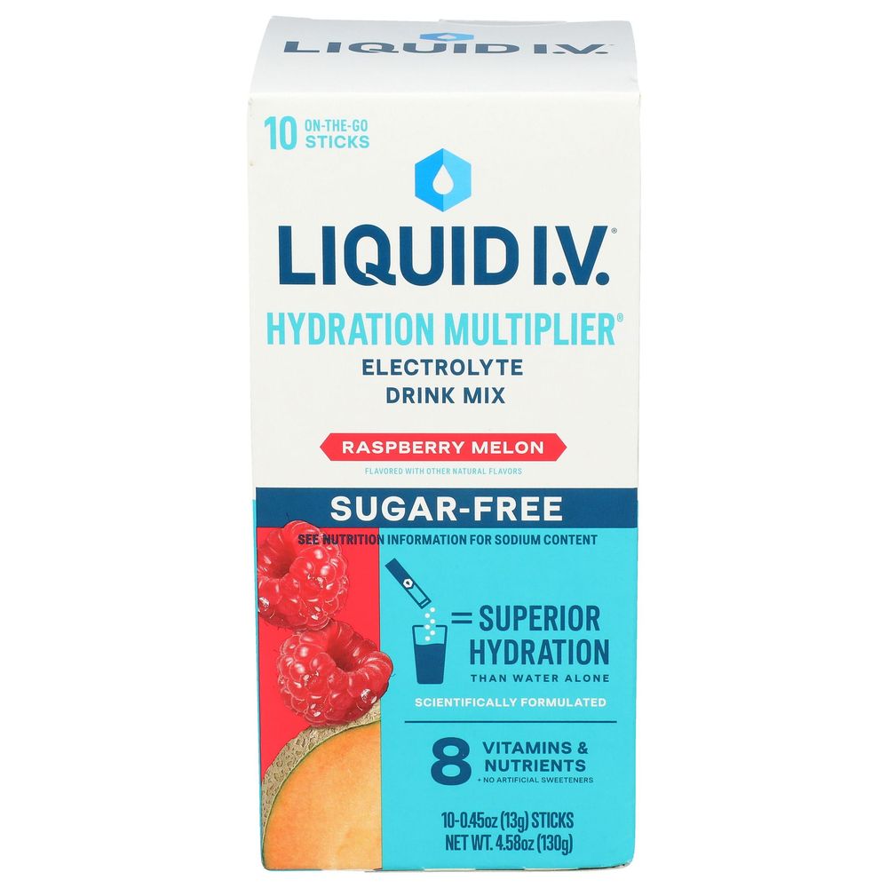 Liquid I.V. Hydration Multiplier Raspberry Melon Electrolyte Drink Mix ...