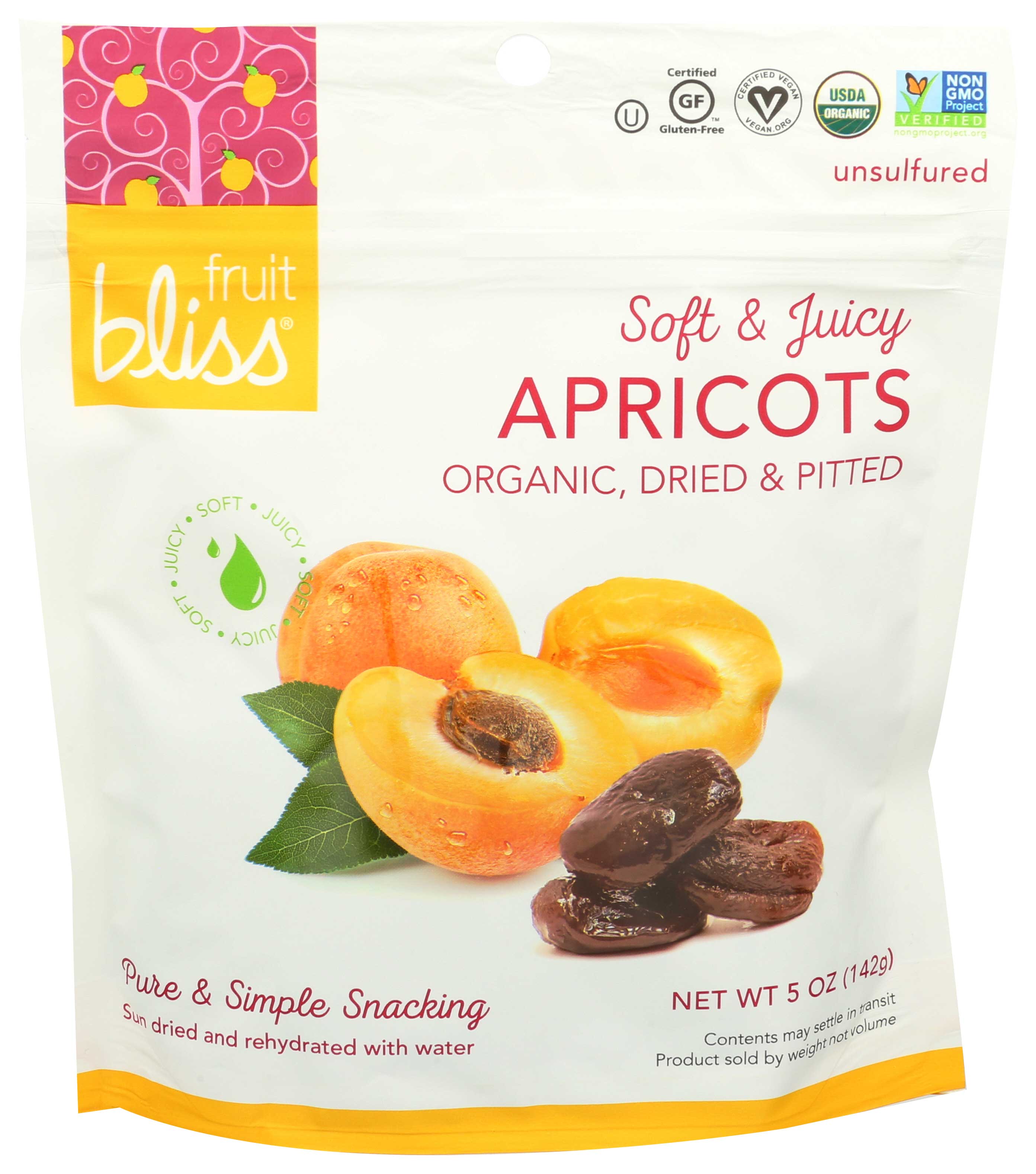 Fruit Bliss Organic Turkish Dried Apricots, 5 Ounce -- 6 per case.
